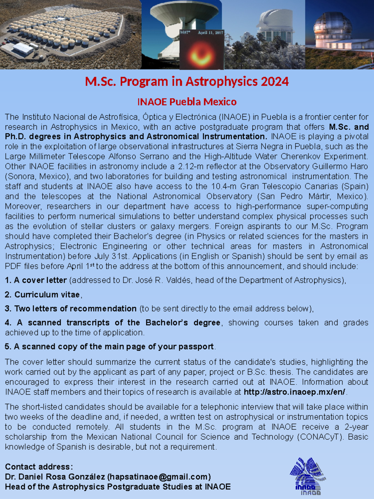 Convocatoria MSc 2024 - vfvfvfvfvfv - M. Program in Astrophysics 2024 ...