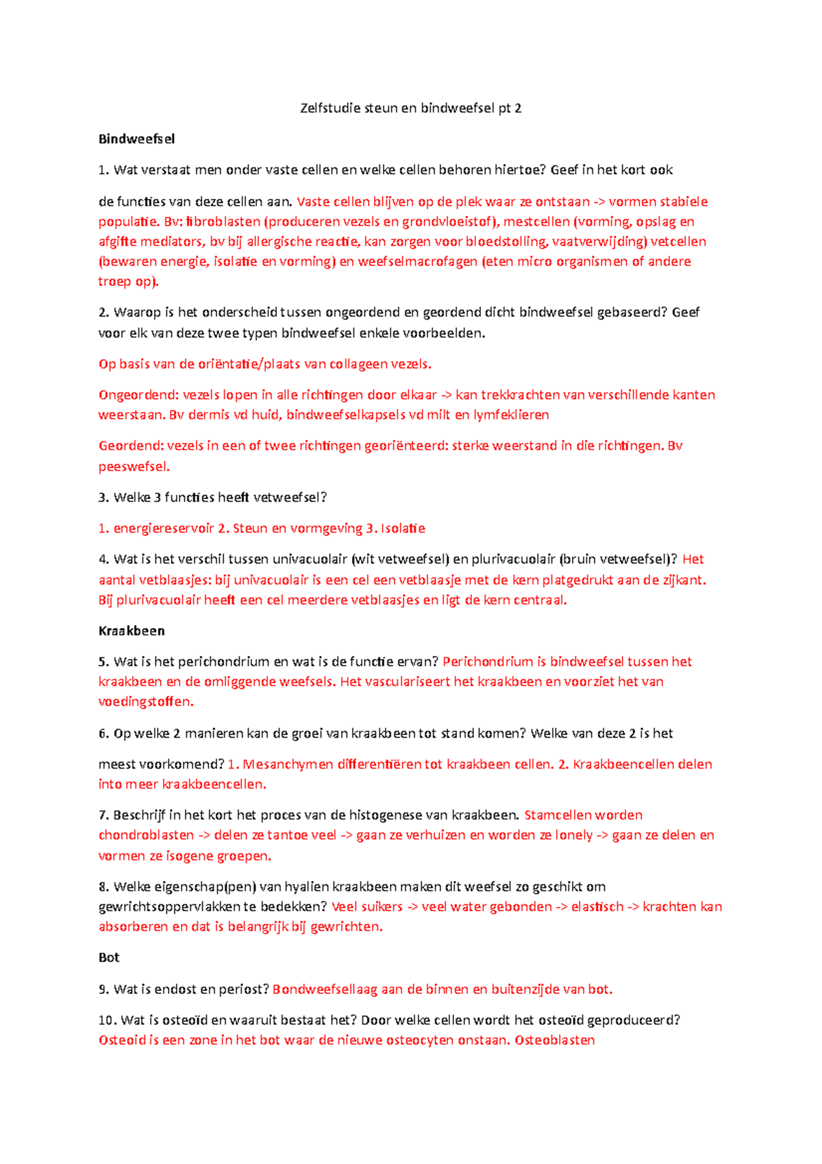 Zs 1.10 bind en steunweefsel - Zelfstudie steun en bindweefsel pt 2 ...