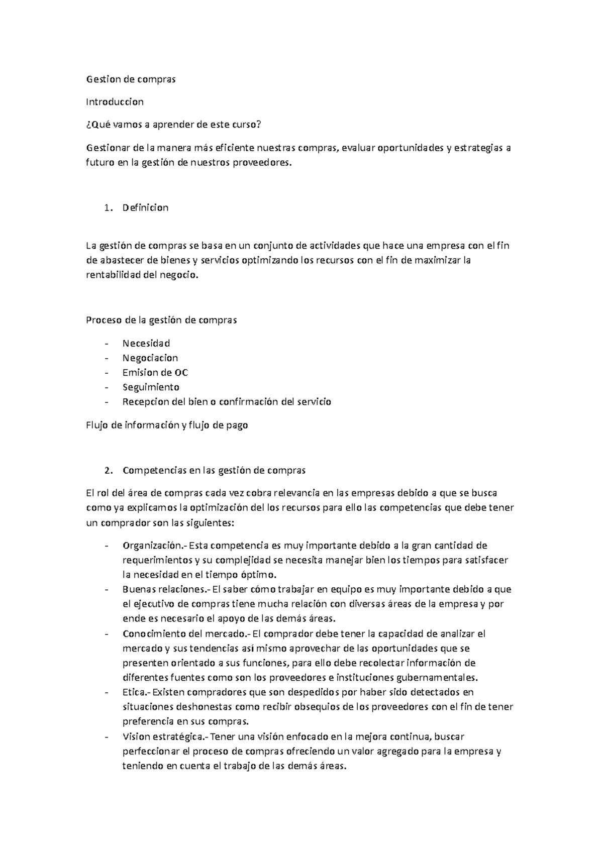 Gestion de compras curso - Gestion de compras Introduccion ¿Qué vamos a aprender de este curso ...