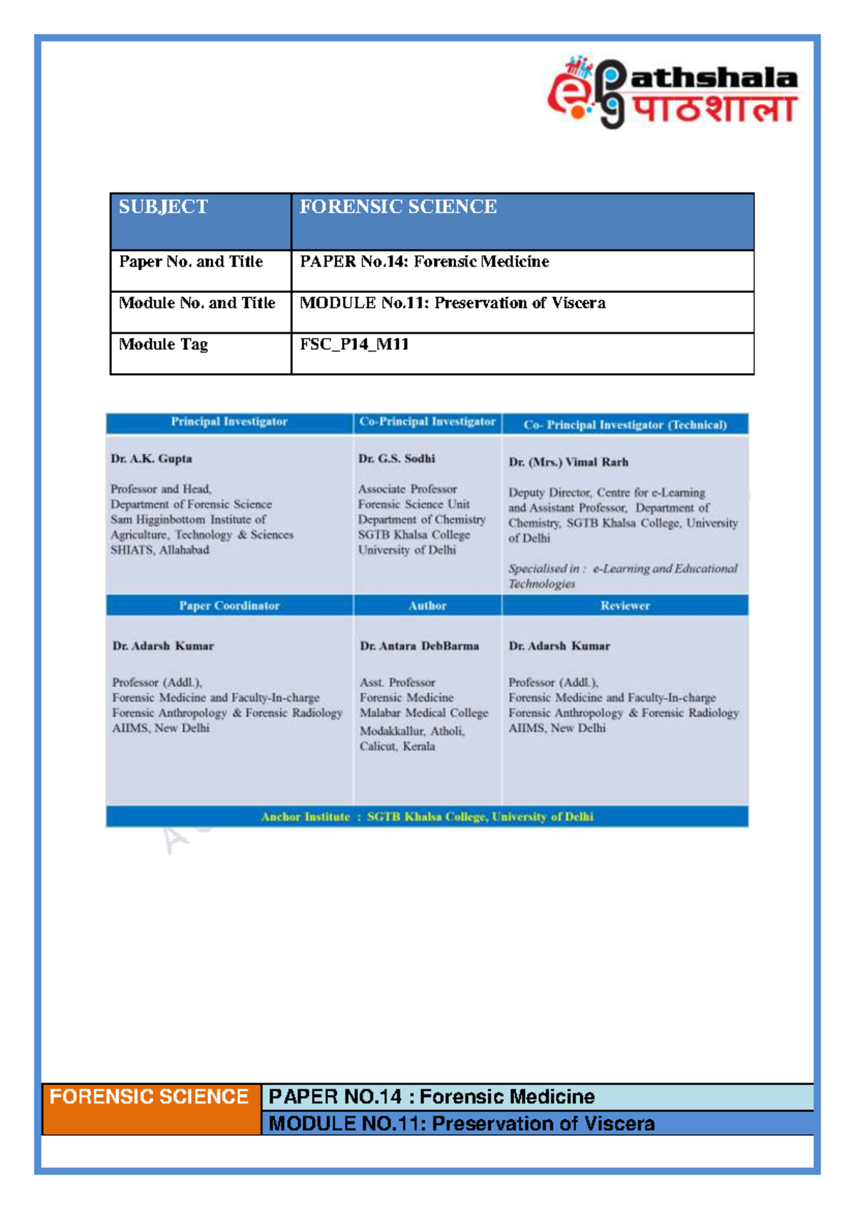 Viscera - Important - FORENSIC SCIENCE PAPER NO. 14 : Forensic Medicine ...