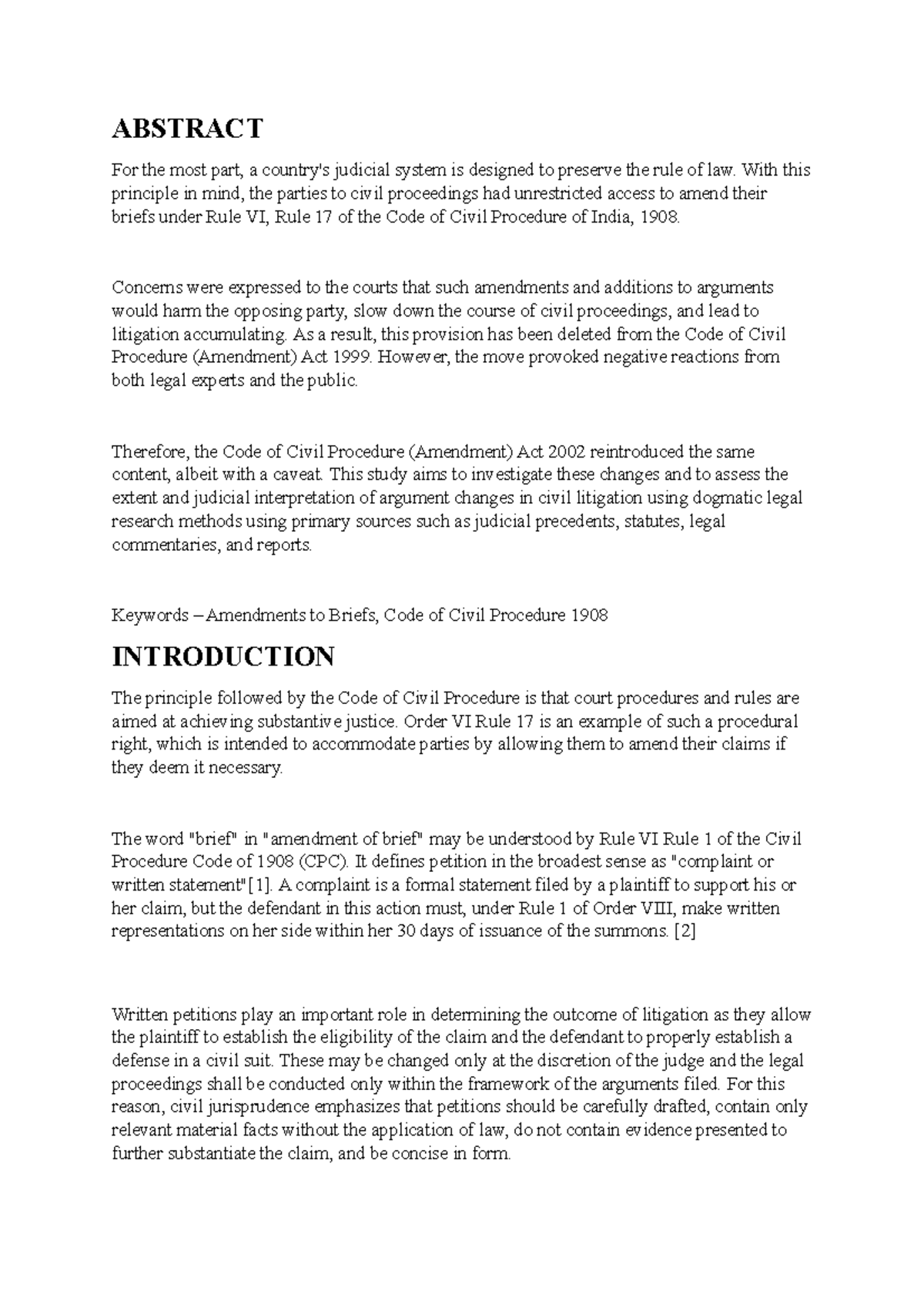 Order 6 RULE 17 - ASSIGNMENT - ABSTRACT For the most part, a country's ...