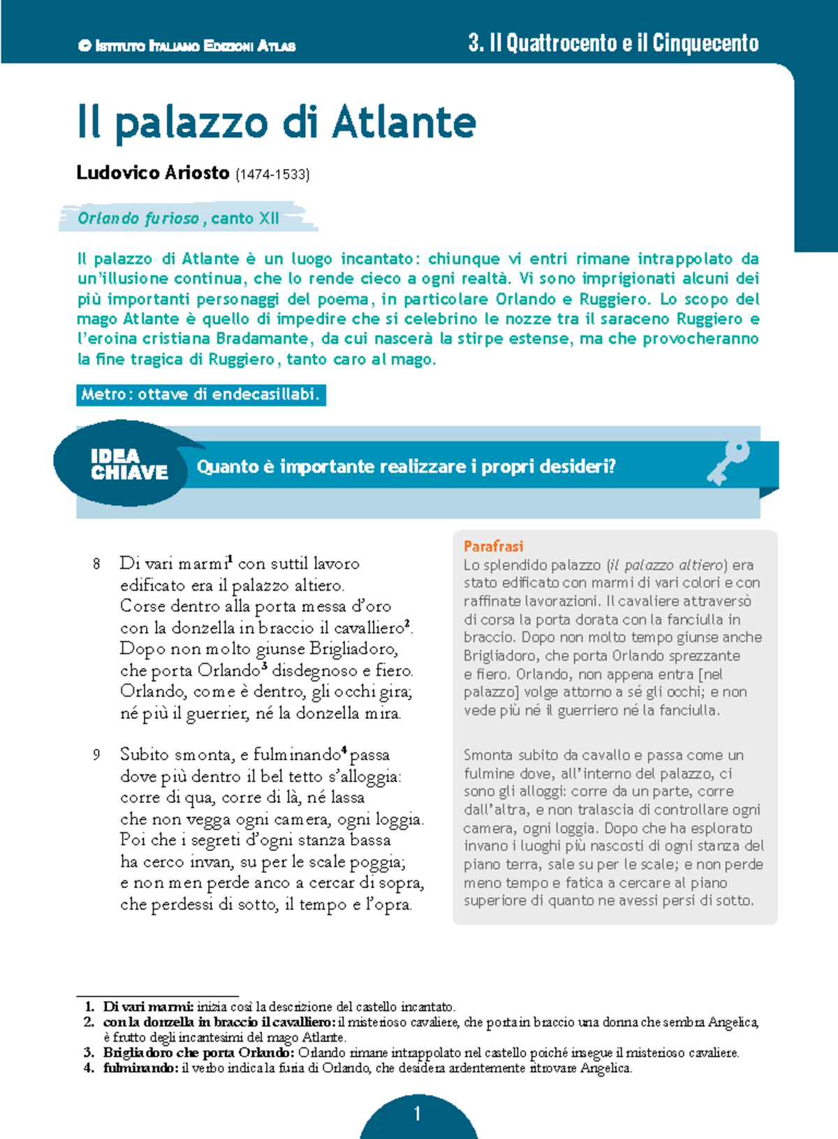 137 Palazzo Atlante studente - 3. Il Quattrocento e il Cinquecento Il ...