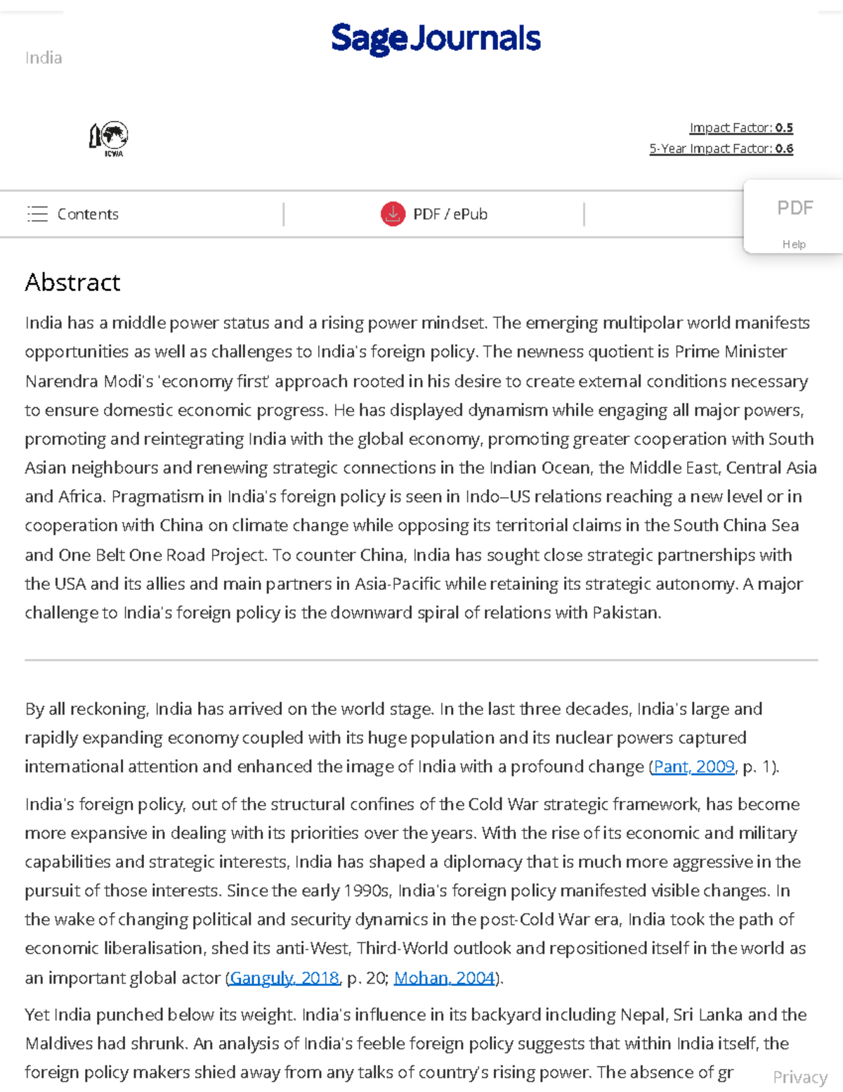 India in the Emergent Multipolar World Order Dynamics and Strategic ...
