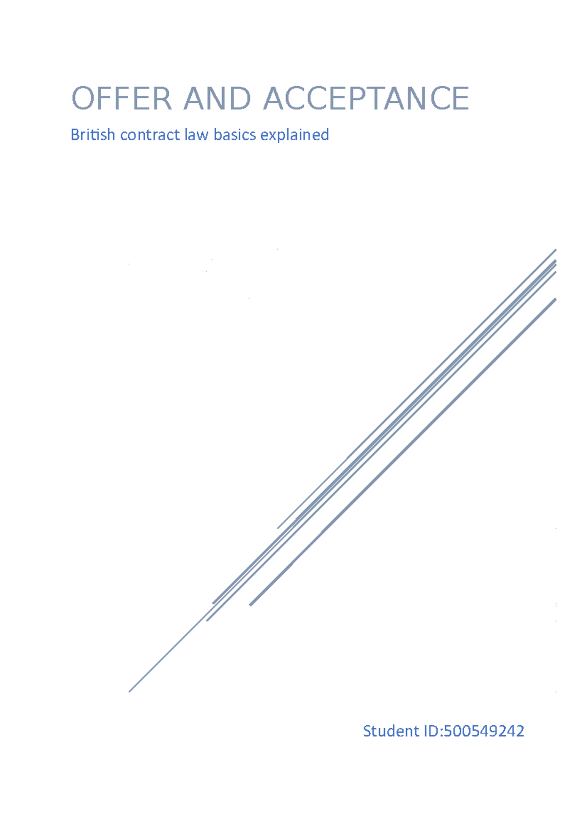 Dissertation Final - OFFER AND ACCEPTANCE British contract law basics ...