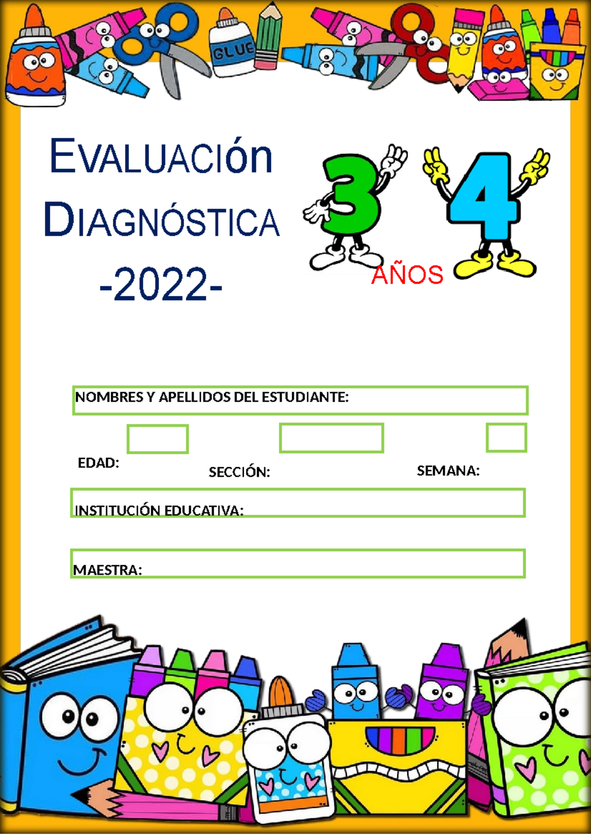 Evaluacion Diagnostica 4 AÑOS (1)-convertido - EVALUACIón DIAGNÓSTICA ...