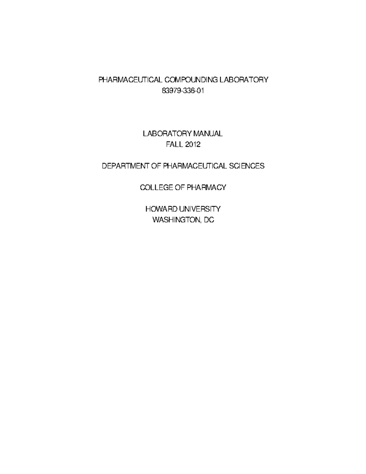 Pharmaceutical Compounding Laboratory 2012 - PHARMACEUTICAL COMPOUNDING ...