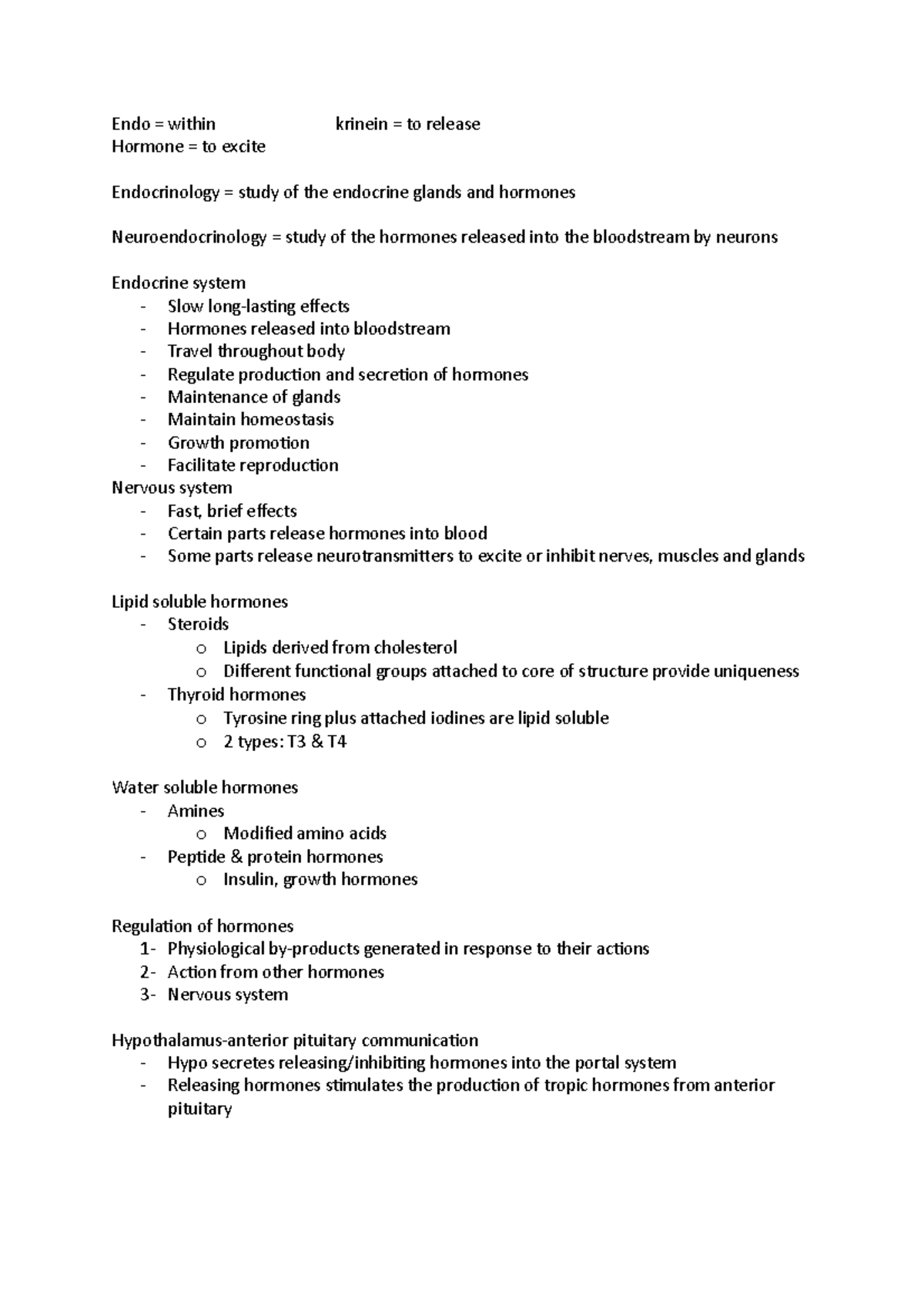 Endocrine system 24-11-22 - Endo = within krinein = to release Hormone ...