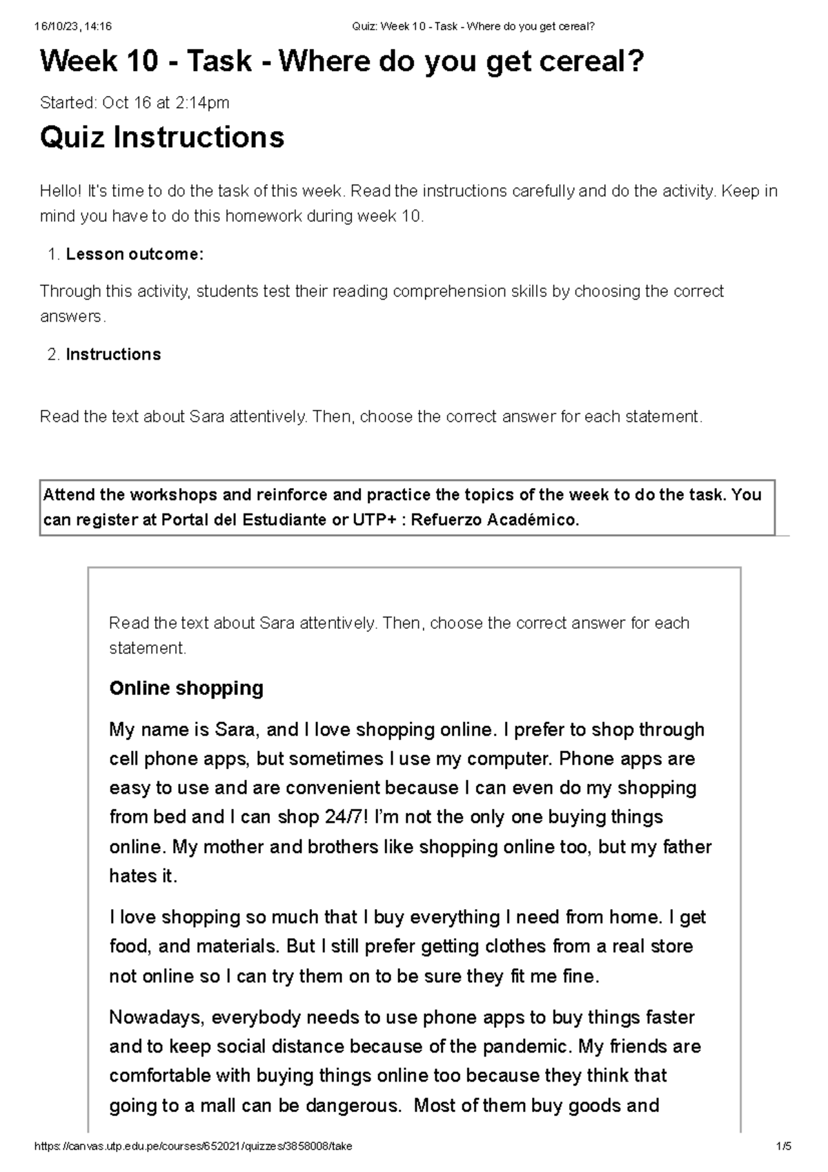 Quiz Week 10 - Task - Where do you get cereal - Week 10 - Task - Where do you get cereal ...