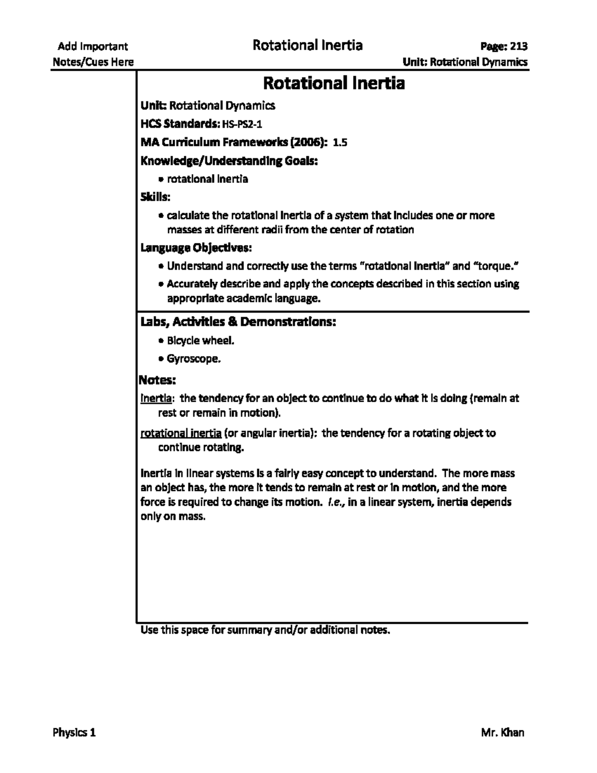 Phys2211 Section 16 Physics I Lecture Notes 16 Phys 2211 Studocu