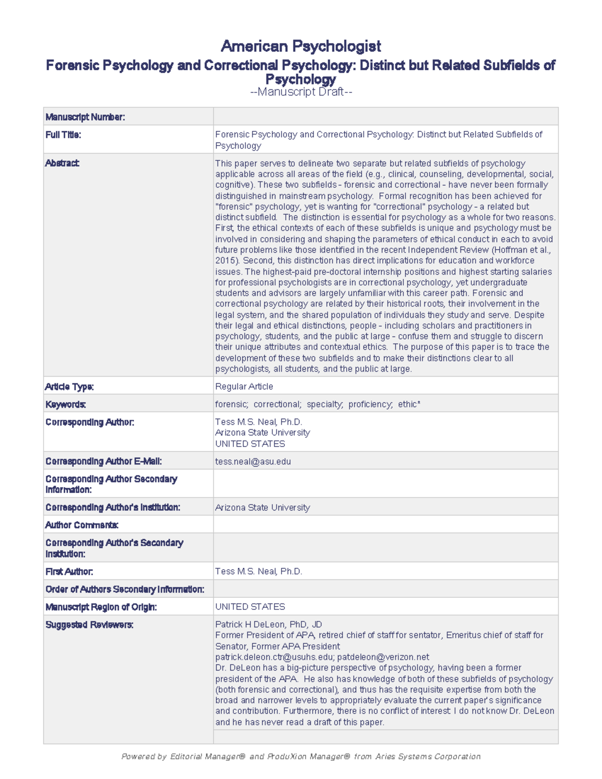 Neal Forensic v Correctional article Under Review-1 - American ...