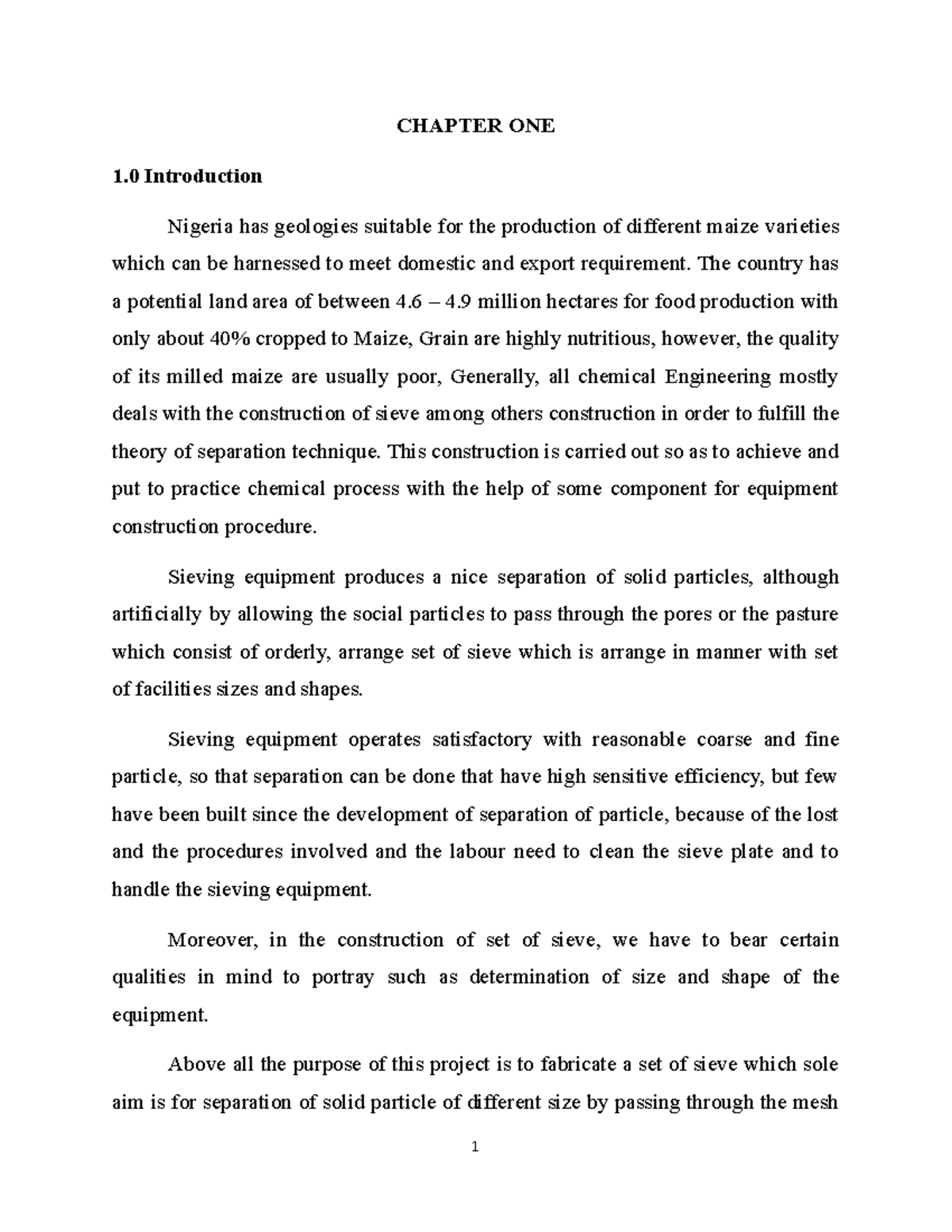 Ibbi Siwes Report - CHAPTER ONE 1 Introduction Nigeria has geologies ...