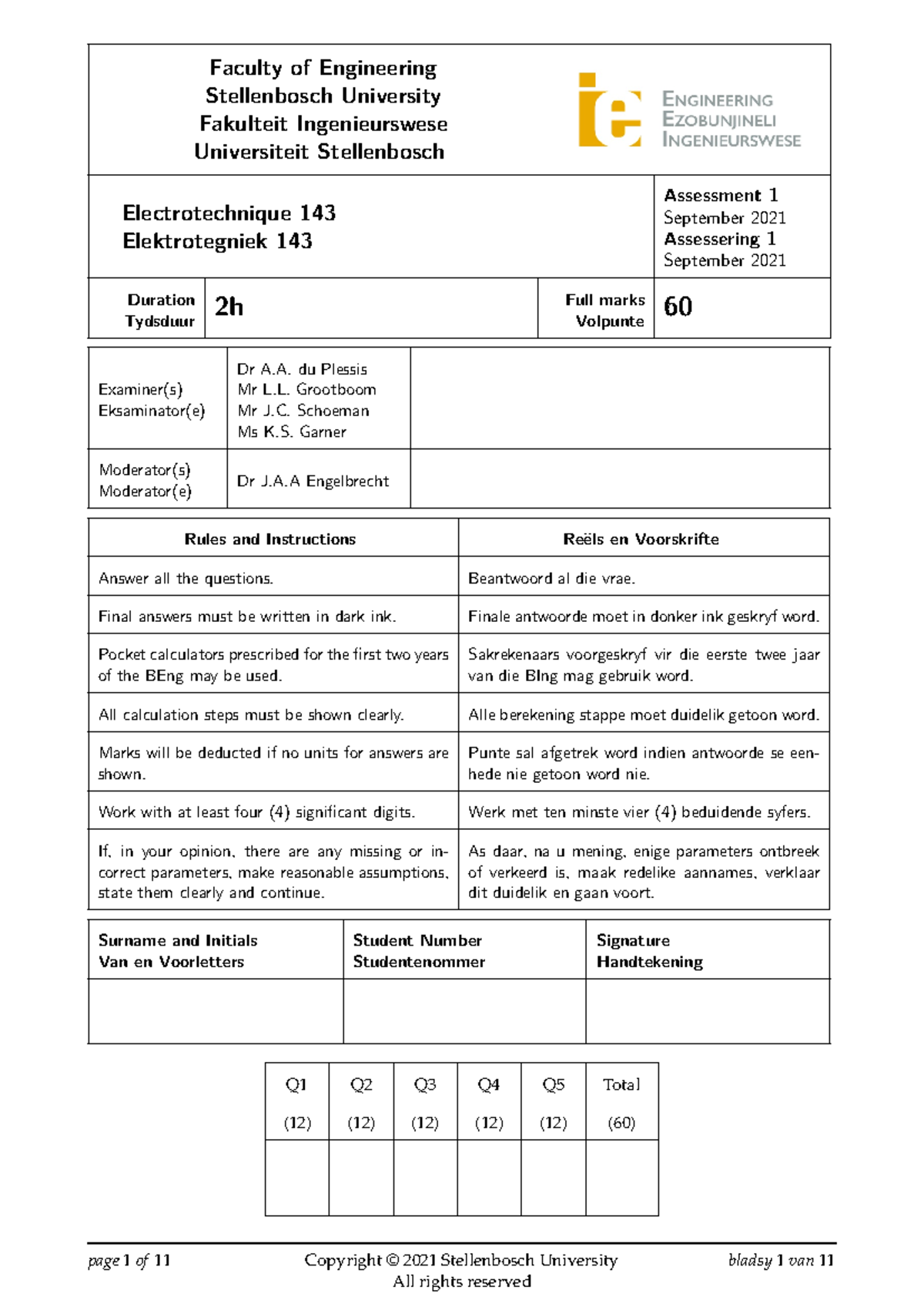 A1 2021 - A1 2021 - Faculty of Engineering Stellenbosch University ...