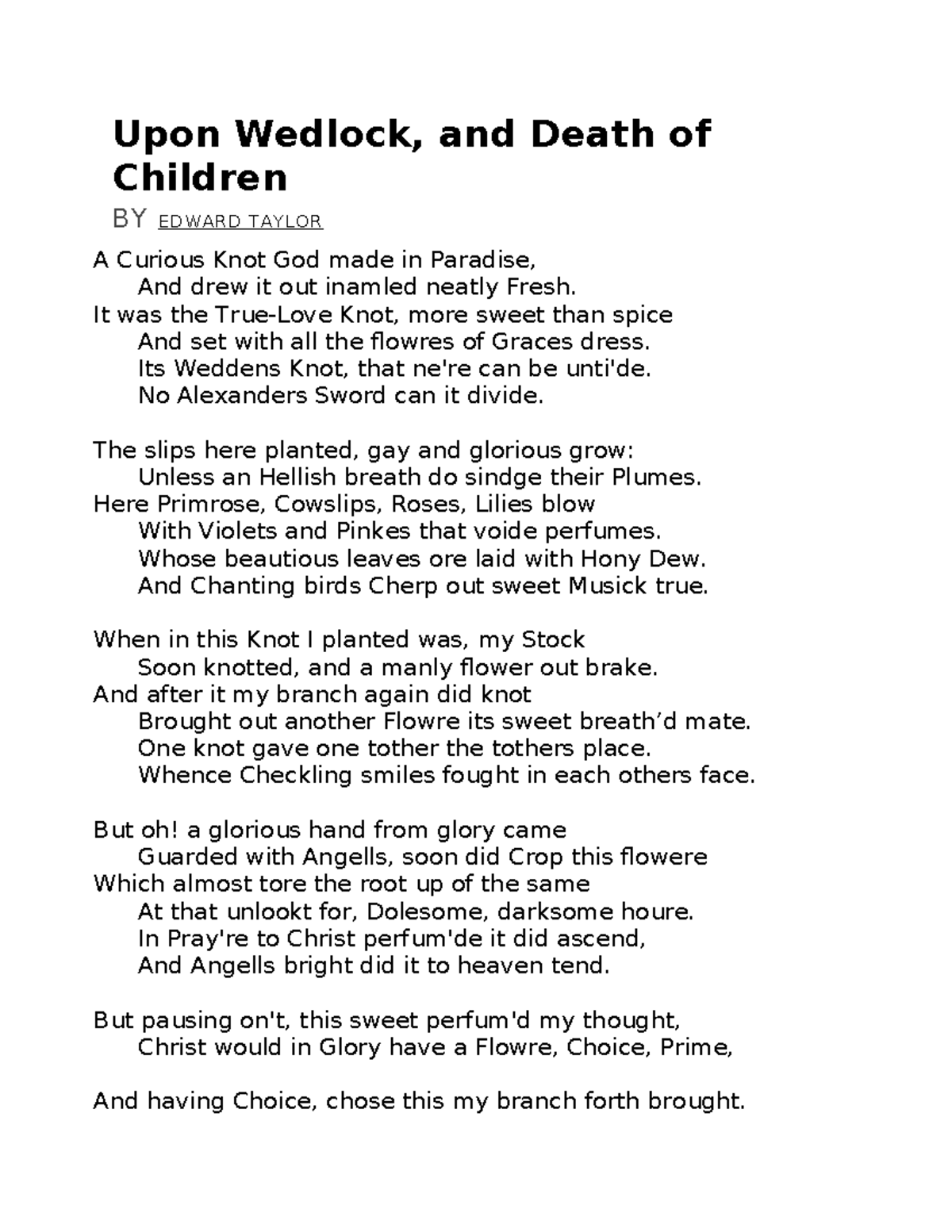 Taylor+poetry - asdkfja s asdkfjas;d aksdjf ;alsdjfa - Upon Wedlock ...