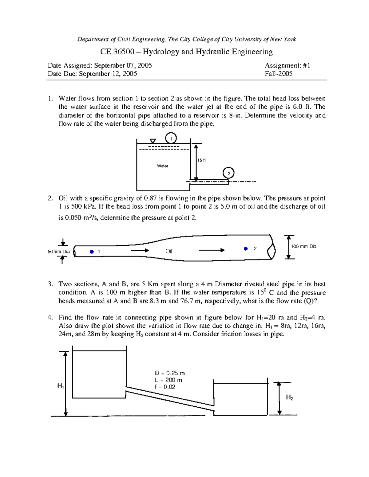 HW-1 - homework - Department of Civil Engineering, The City College of ...