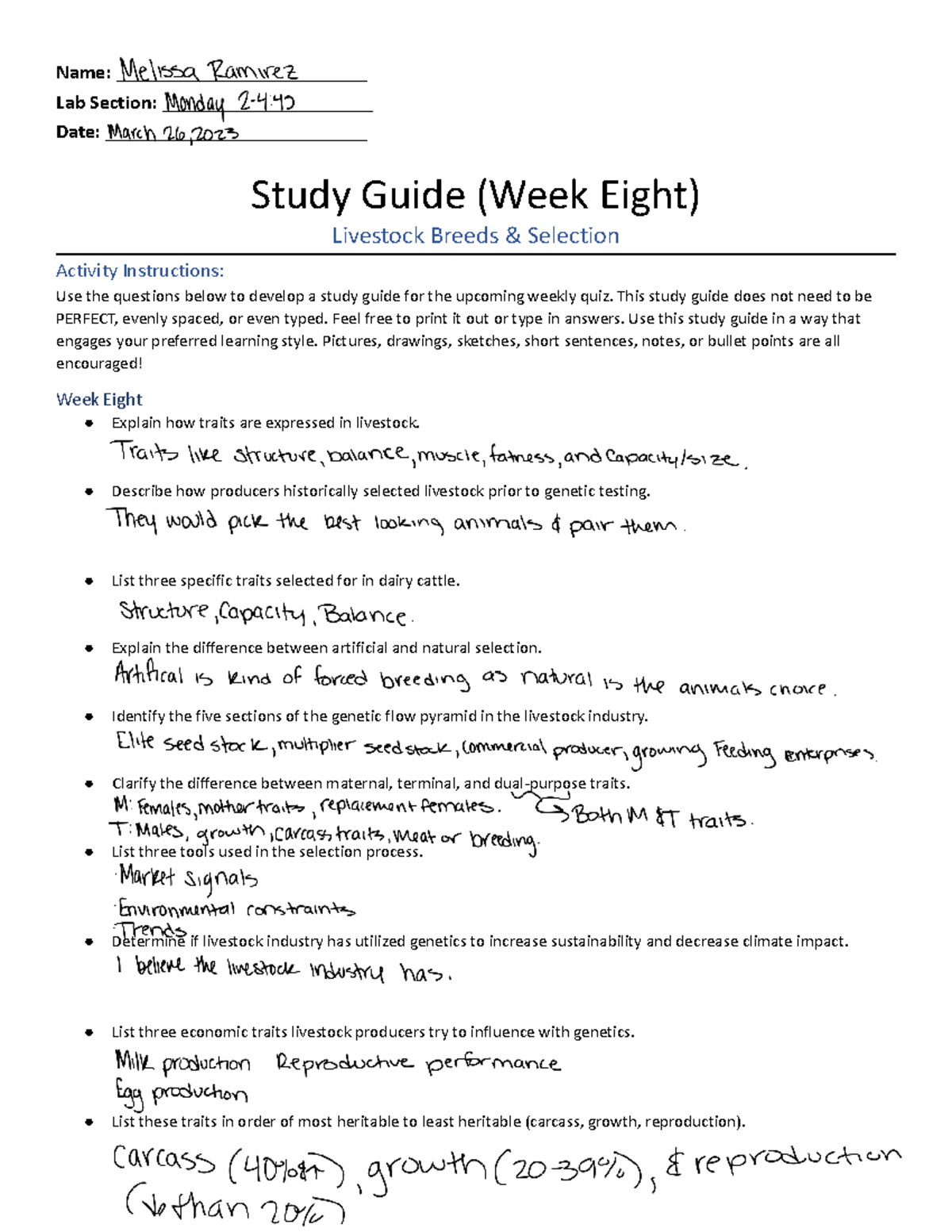 Study Guide (Week Eight) 230326 231757 - Name ...