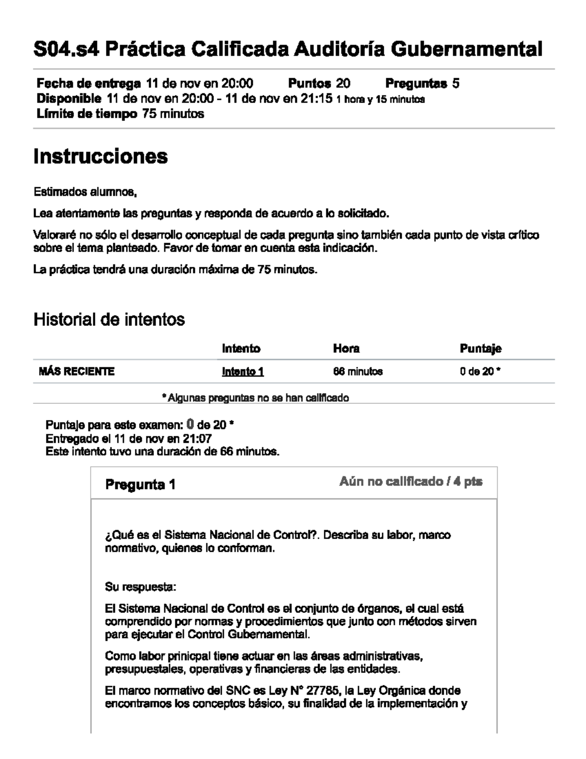 PC 01 Auditoria Gubernamental - Studocu