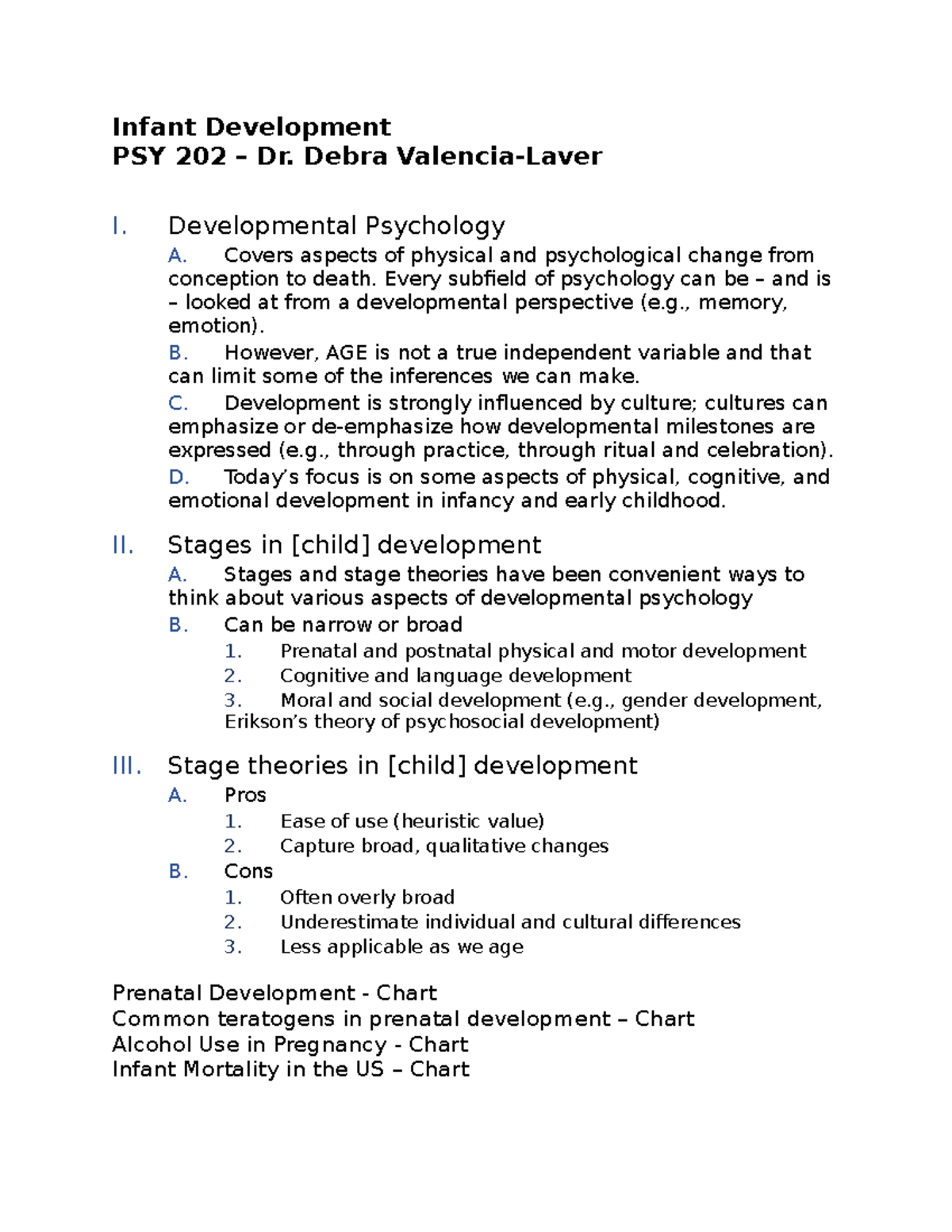 Infant Development-outline - Infant Development PSY 202 – Dr. Debra ...