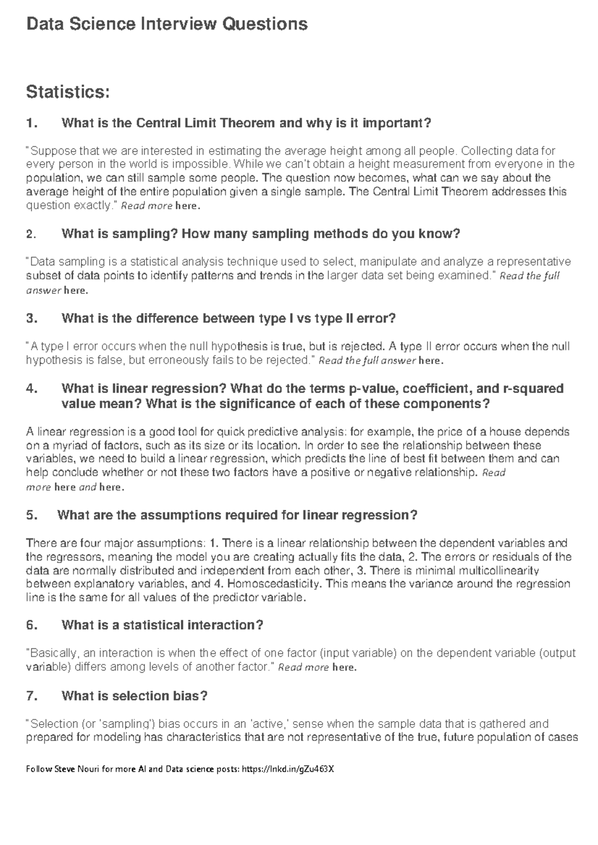 Data science interview questions - Data Science Interview Questions ...