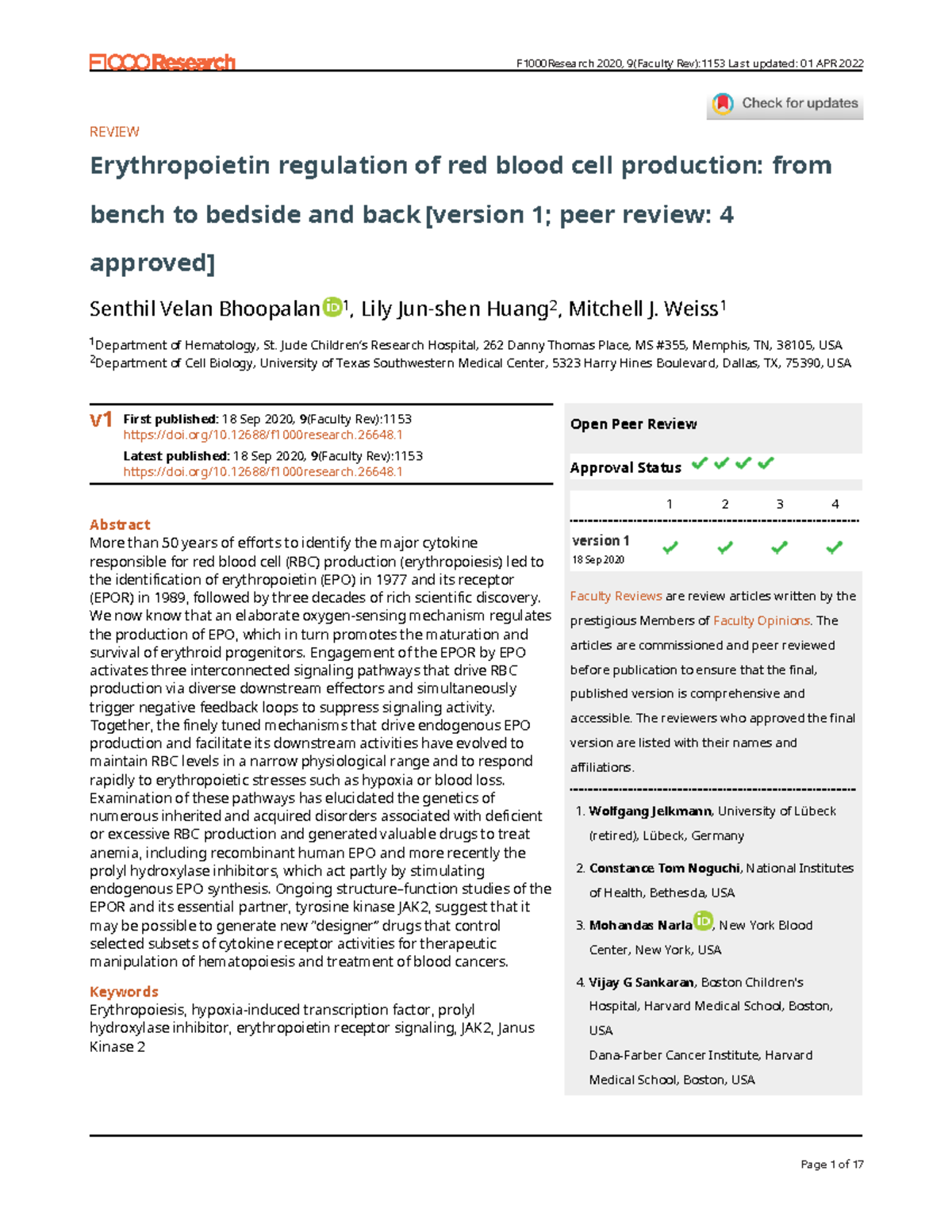 EPO pathway - ####### REVIEW Erythropoietin regulation of red blood ...