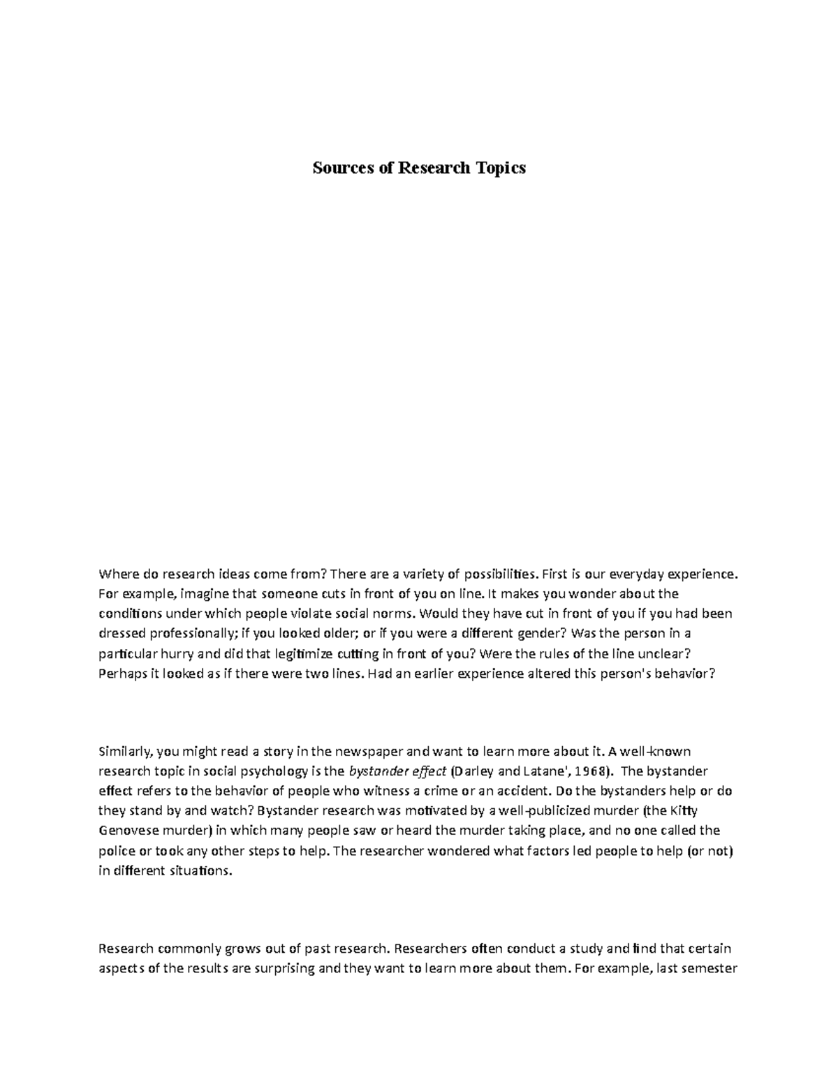 Week 2 - Lecture notes 2-2 - Sources of Research Topics - Studocu