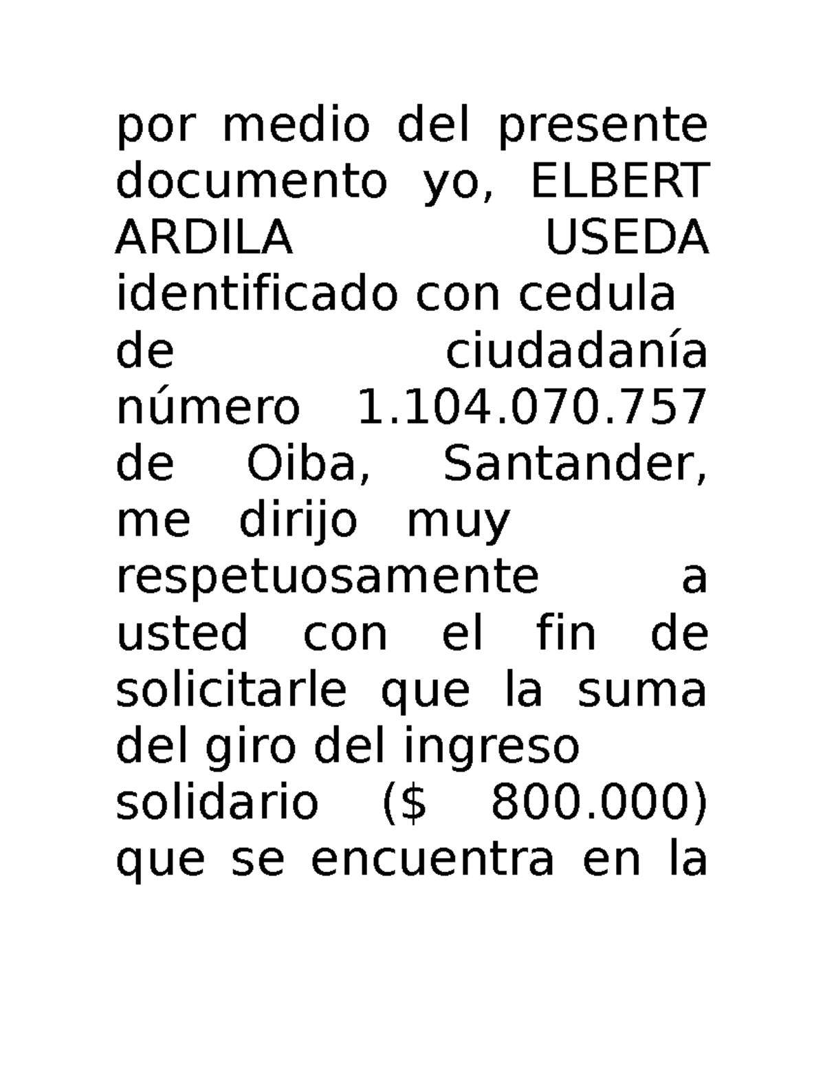 Carlos Andres Bolaños - Teoria - por medio del presente documento yo ...