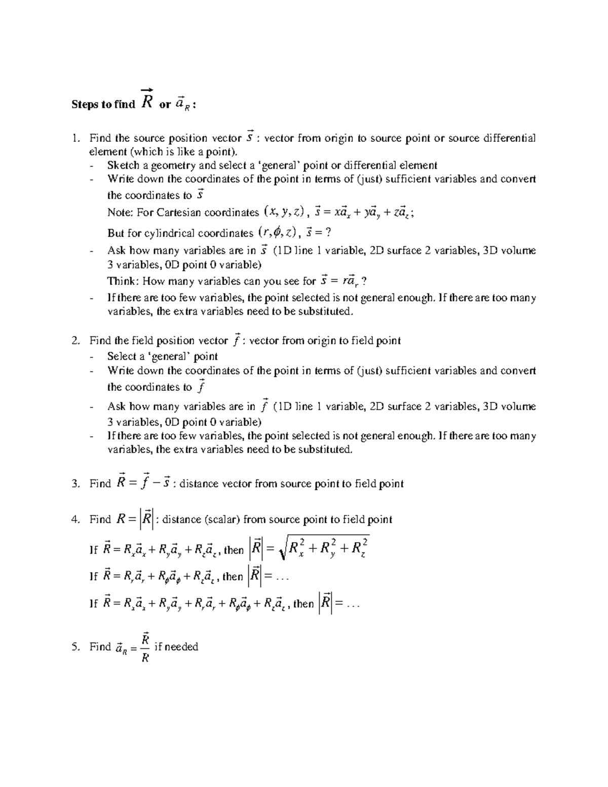 Steps to find R or a R - Steps to find R or aR : 1. Find the source ...