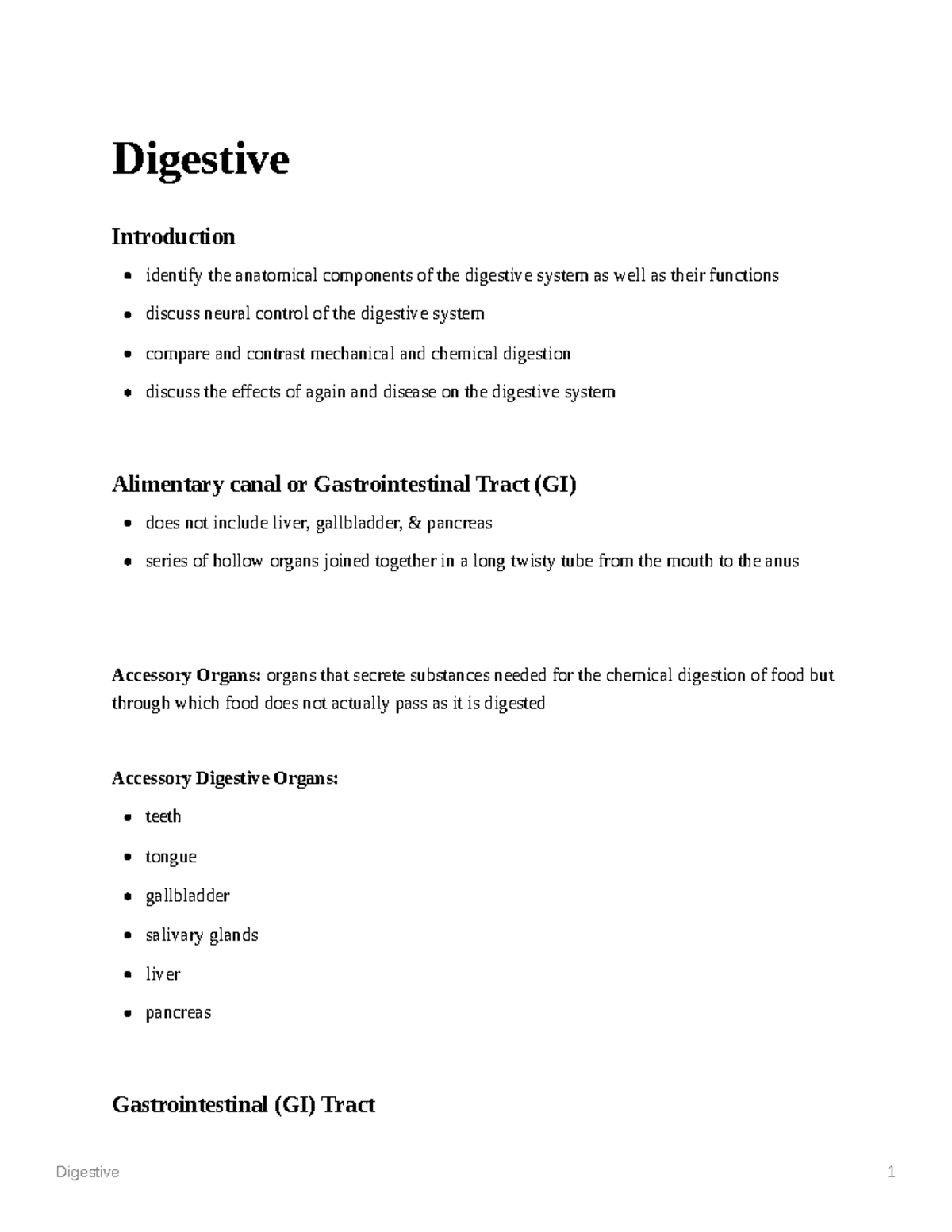 Digestive System - Digestive Introduction identify the anatomical ...