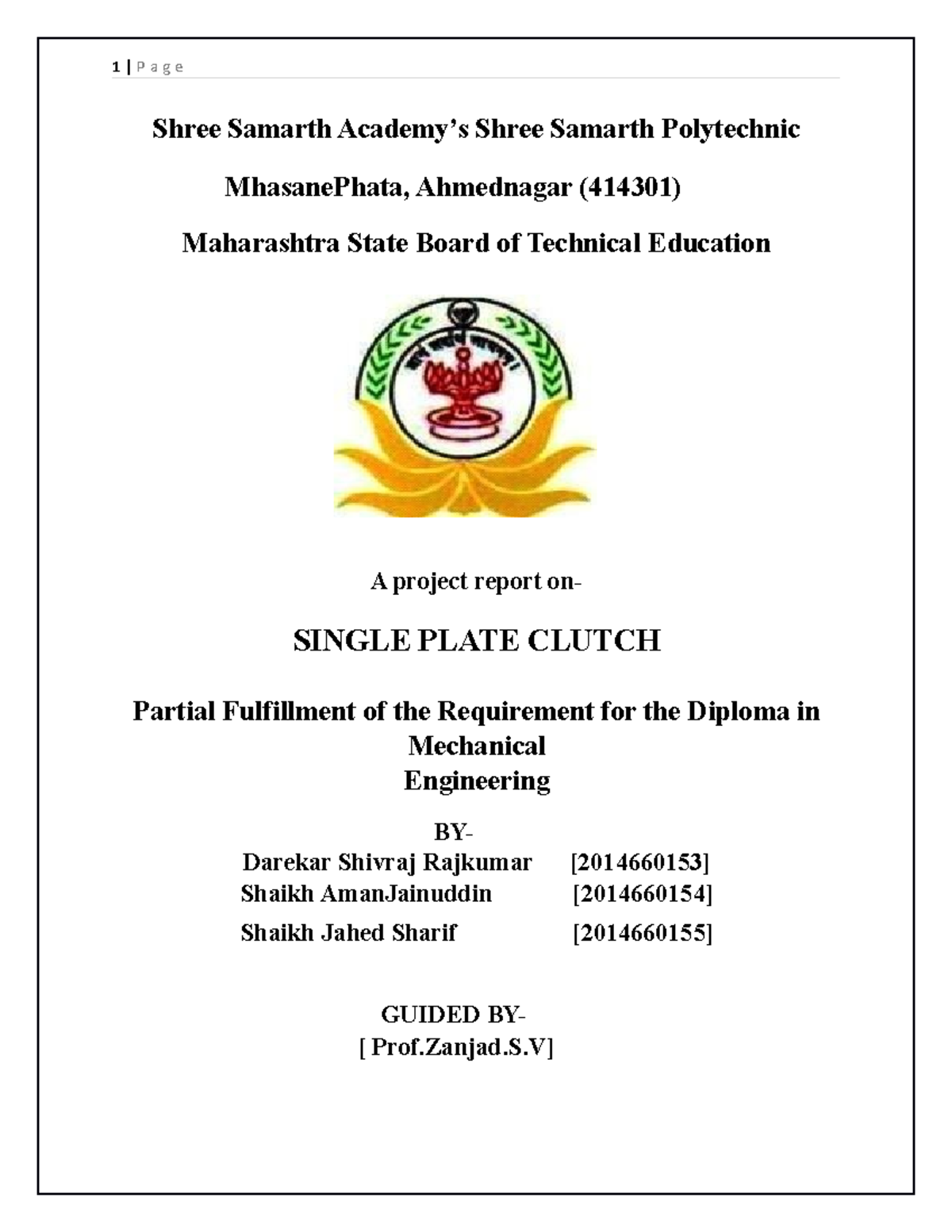 AEN Micro Project - Shree Samarth Academy’s Shree Samarth Polytechnic ...