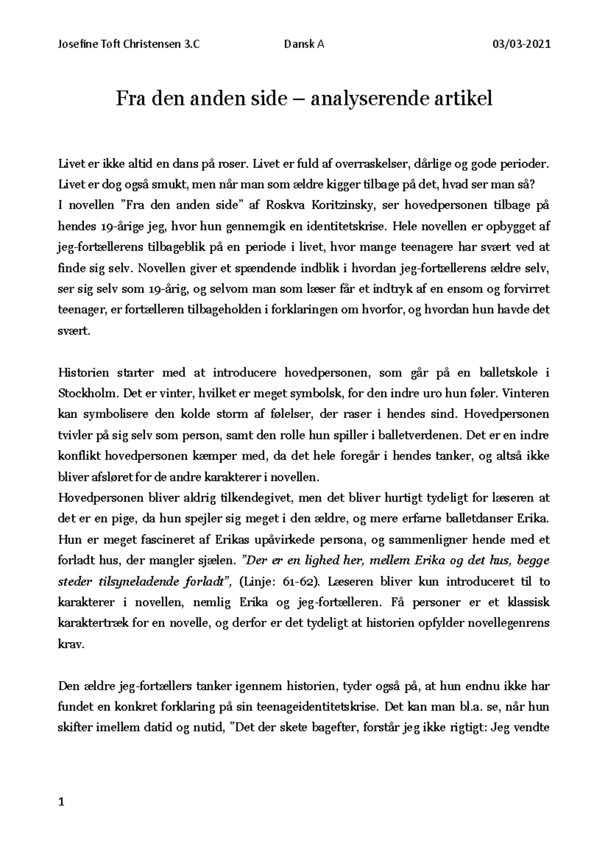 Fra den anden side - analyserende artikel - Fra den anden side ...