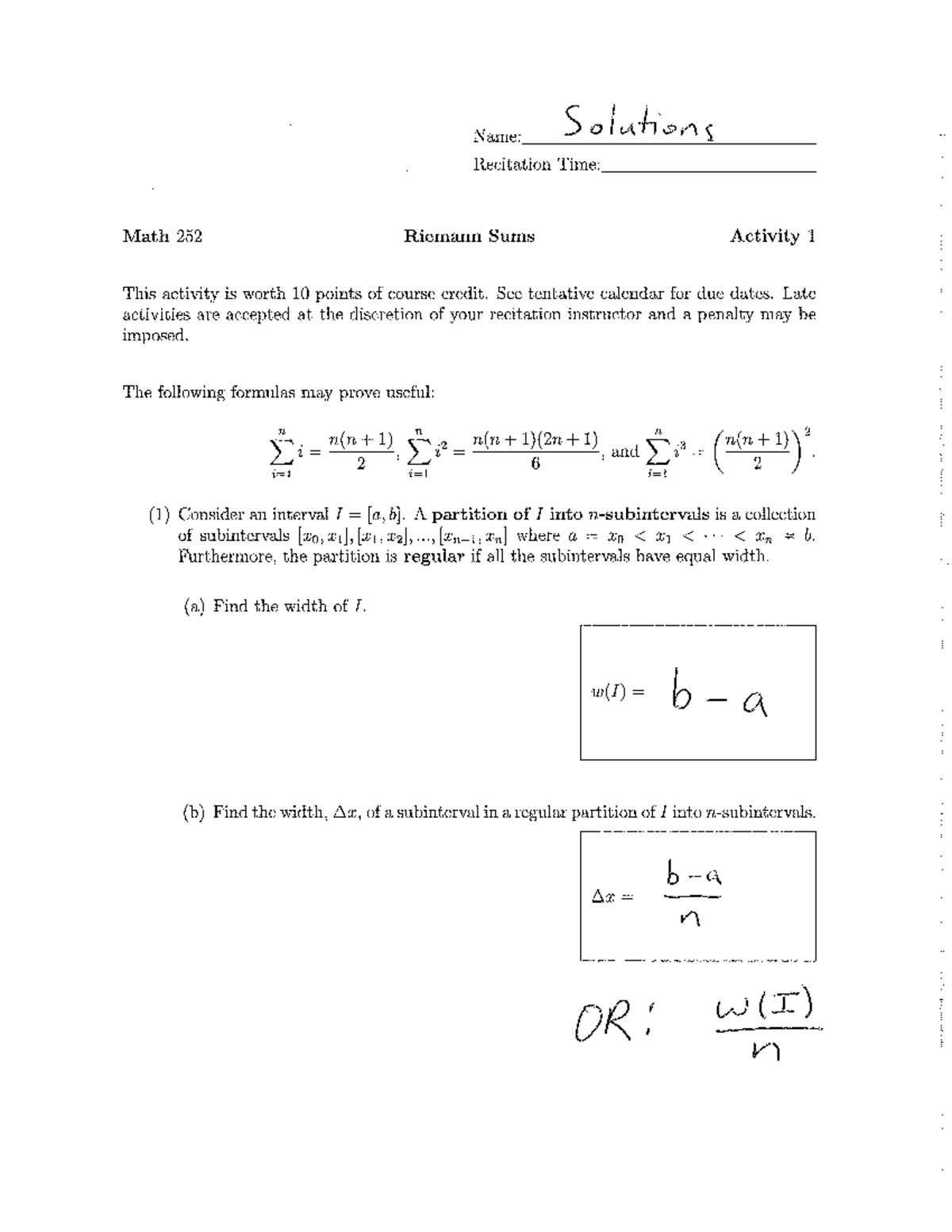 M252Activity 1 Solutions - MTH 252 - Studocu