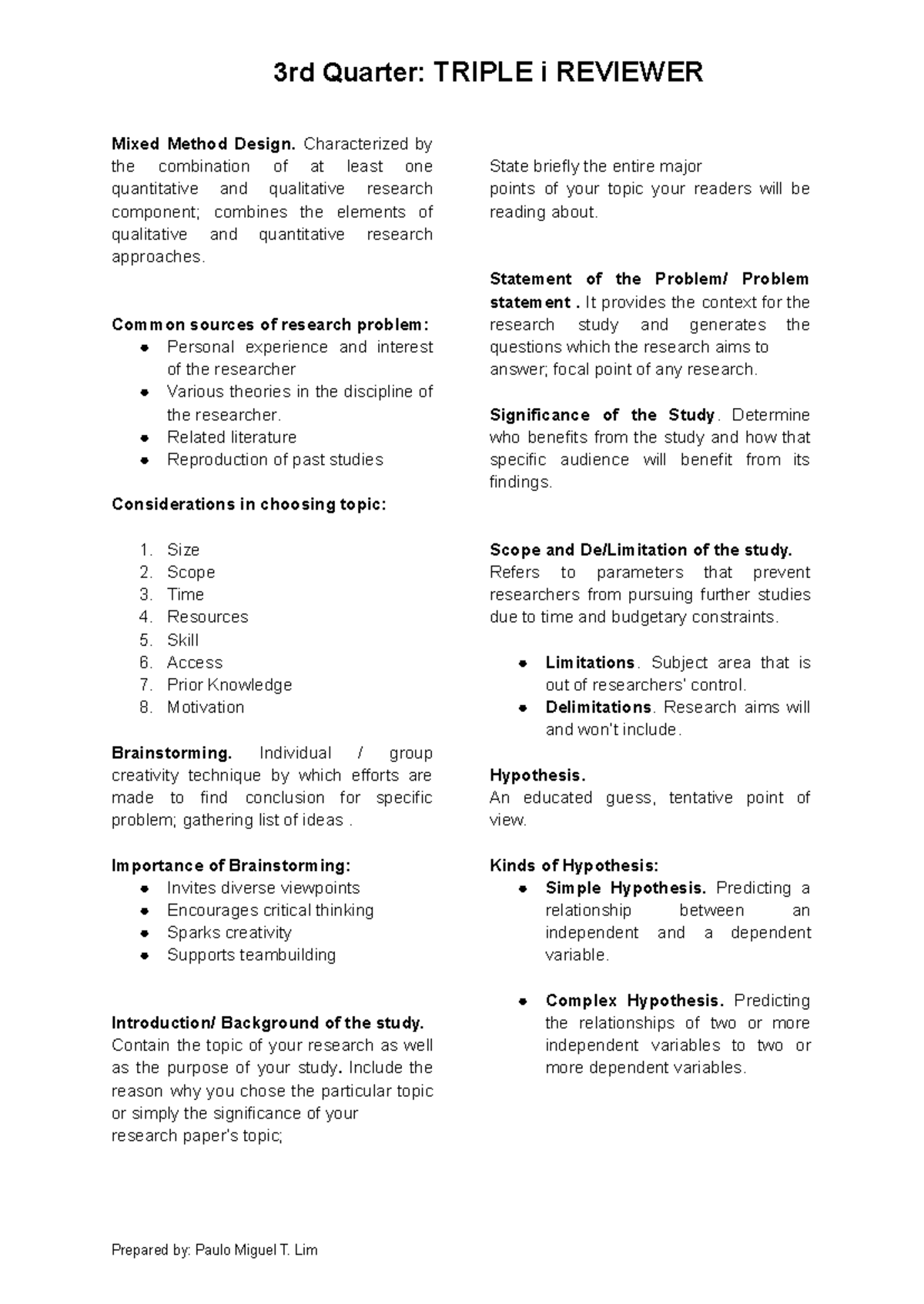 Triple-i- Reviewer-1 - Here are some reviewers for you - Mixed Method ...