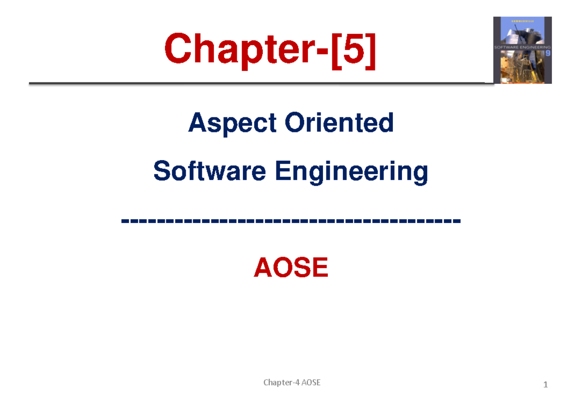 ASE-Chap-05 - THANKS - Aspect Oriented Software Engineering - AOSE ...