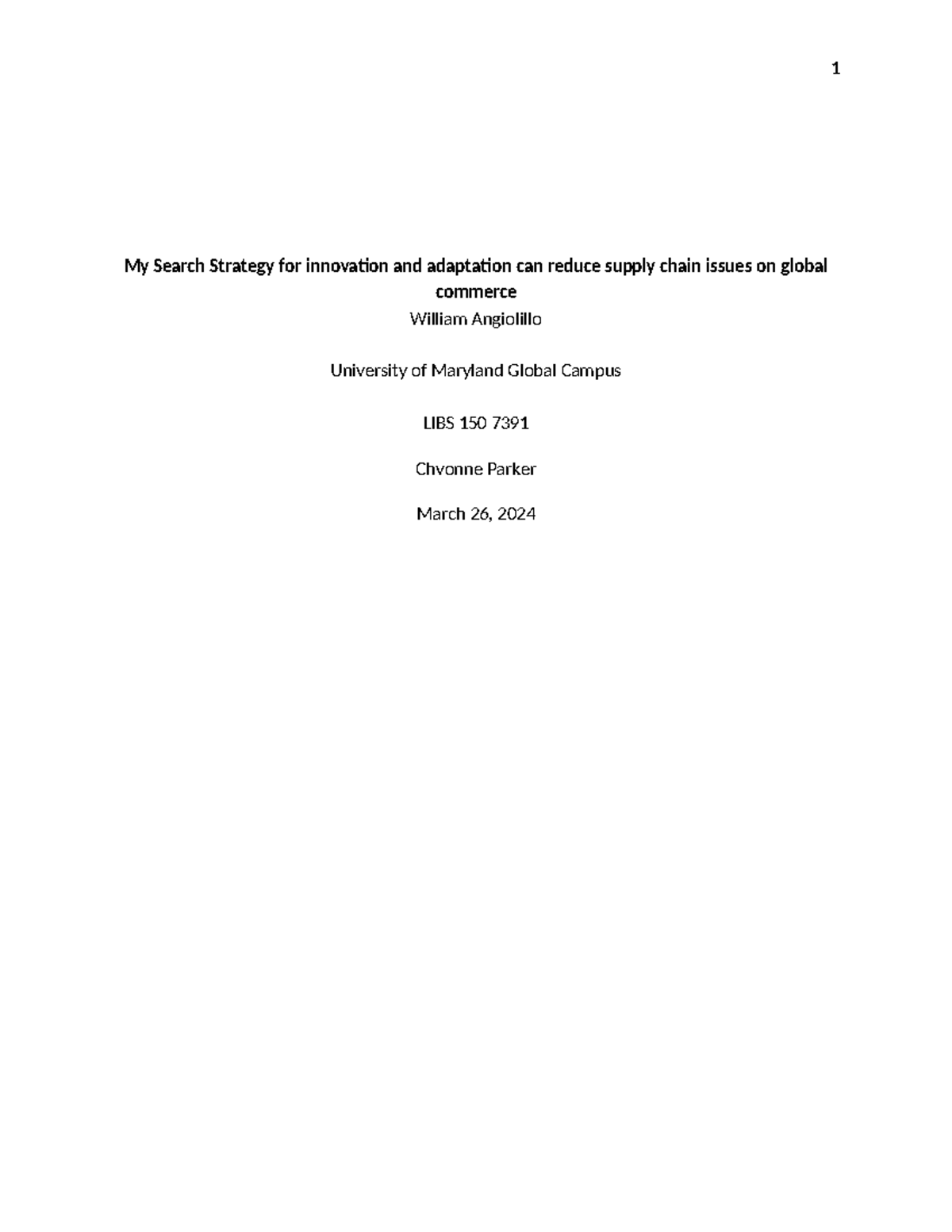 Unit 2 - Search Strategy Assignment - My Search Strategy for innovation ...