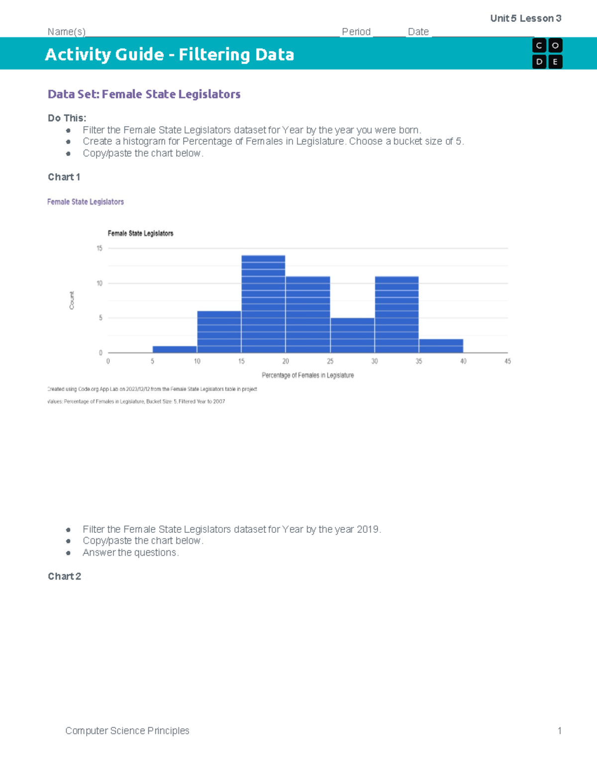 Copy of Activity Guide - Filtering Data - Unit 5 Lesson 3 - Unit 5 Lesson 3 - Studocu