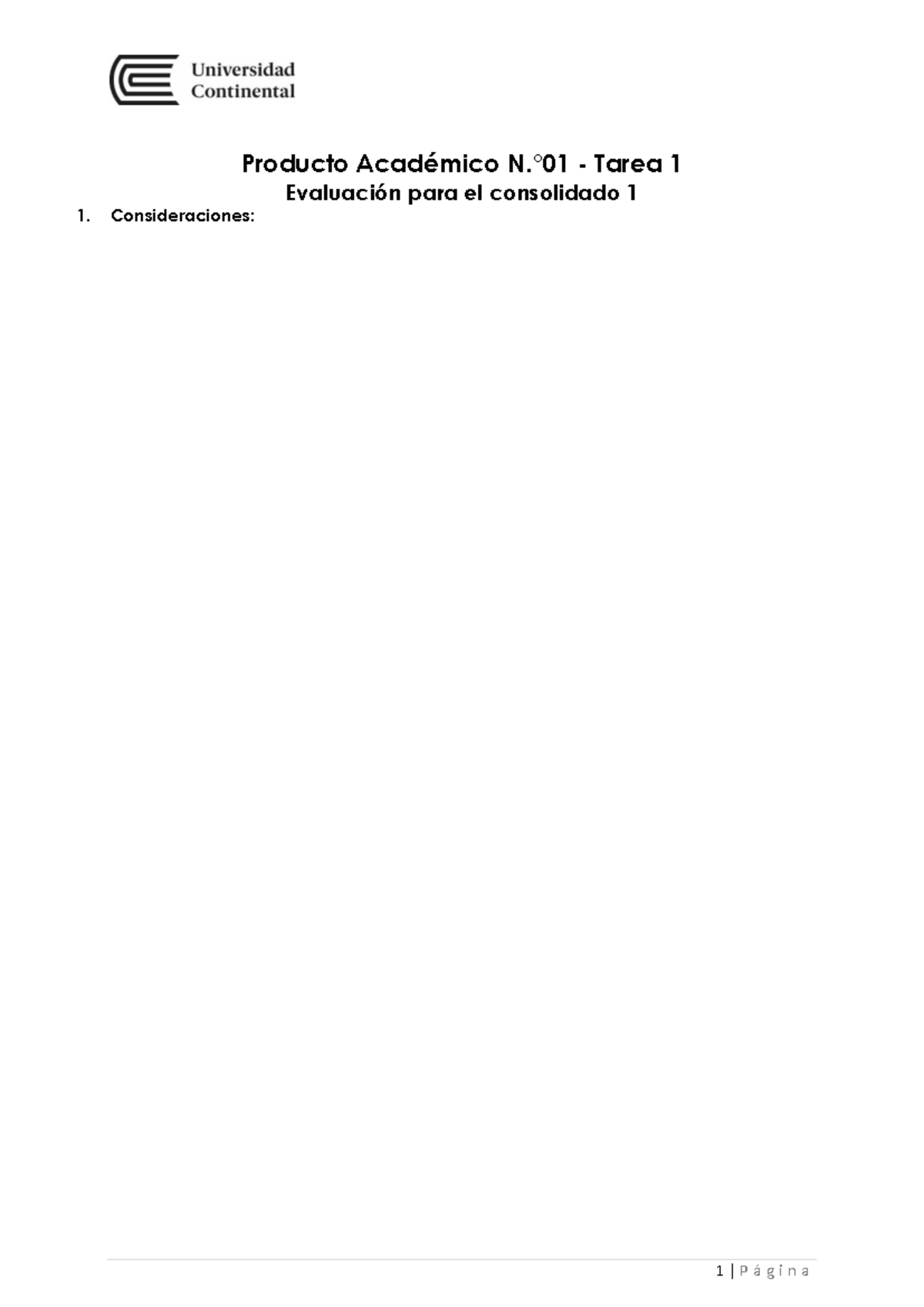 2. PA01 - Producto académico PA01 - Producto Académico N.° 01 - Tarea 1 Evaluación para el - Studocu