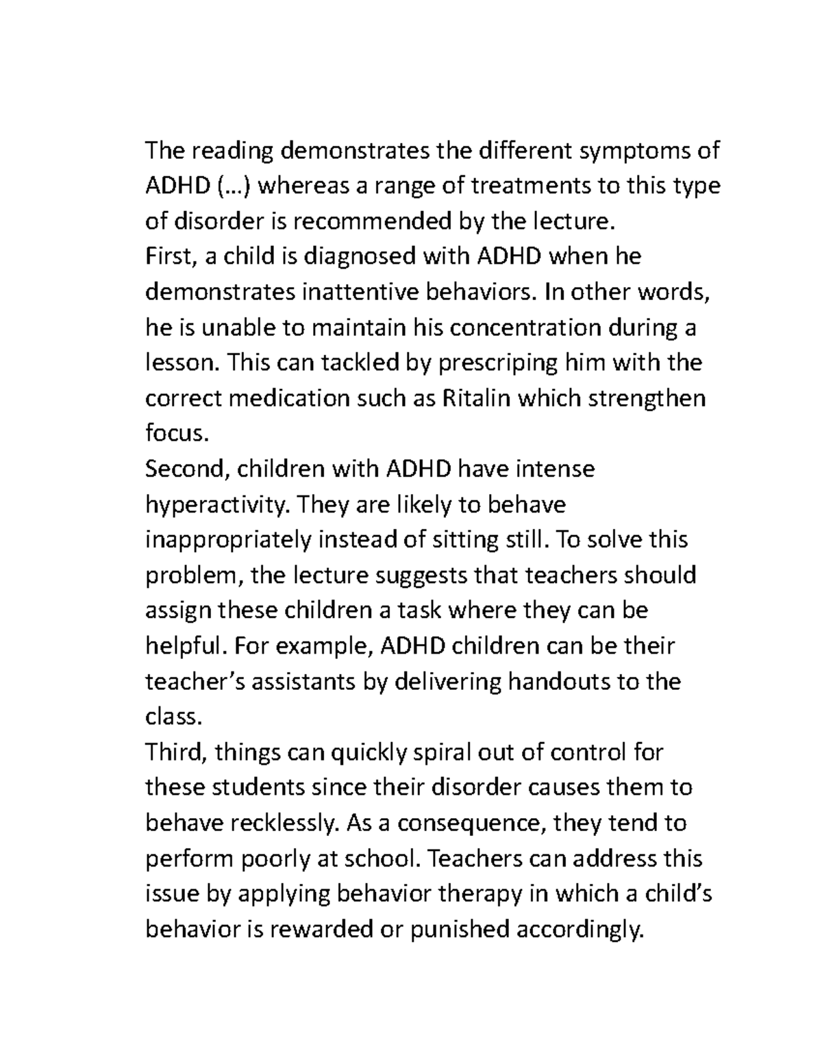 Sample Practice Test 2 - The reading demonstrates the different ...