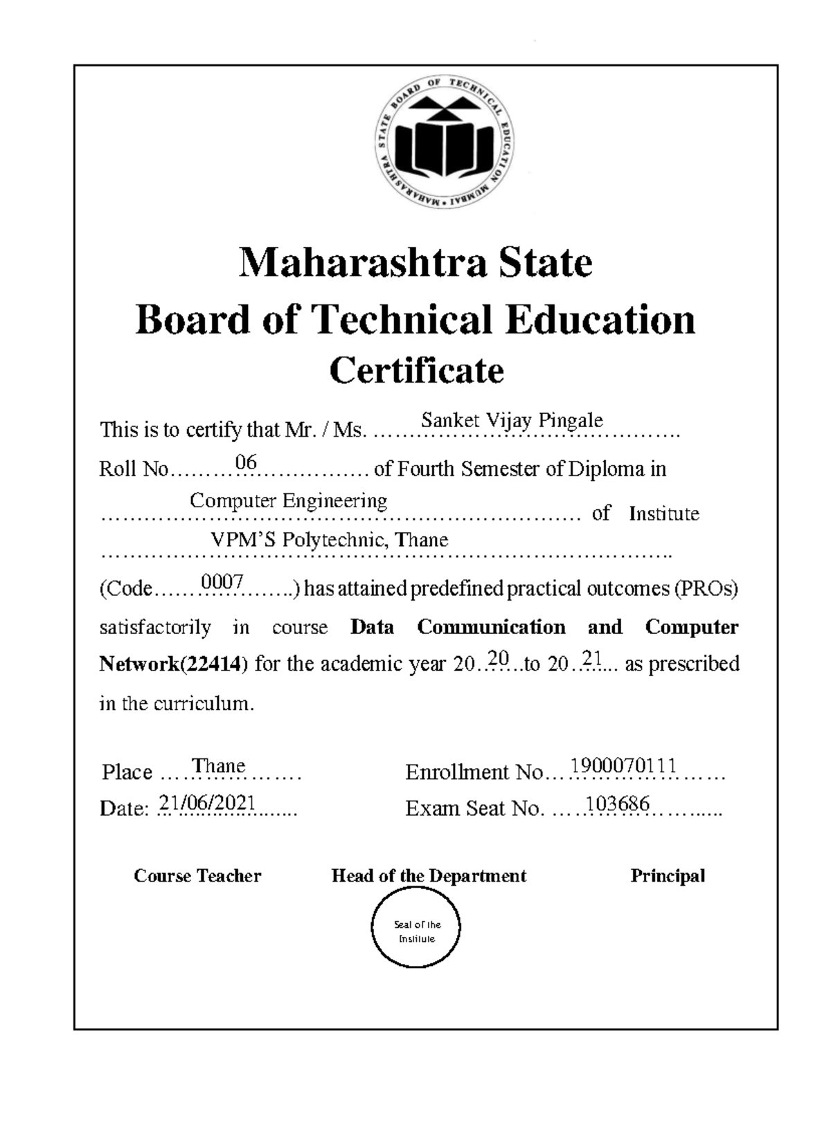 DCC Index - skgnksn - Sanket Vijay Pingale 06 Computer Engineering VPM ...