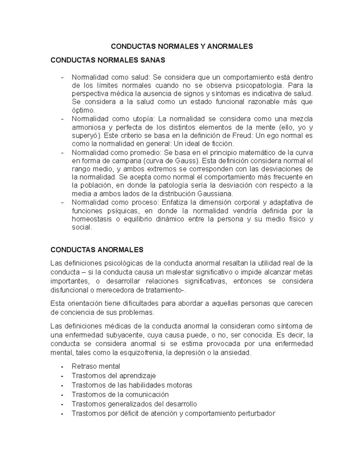 Conductas Normales y Anormales - CONDUCTAS NORMALES Y ANORMALES ...