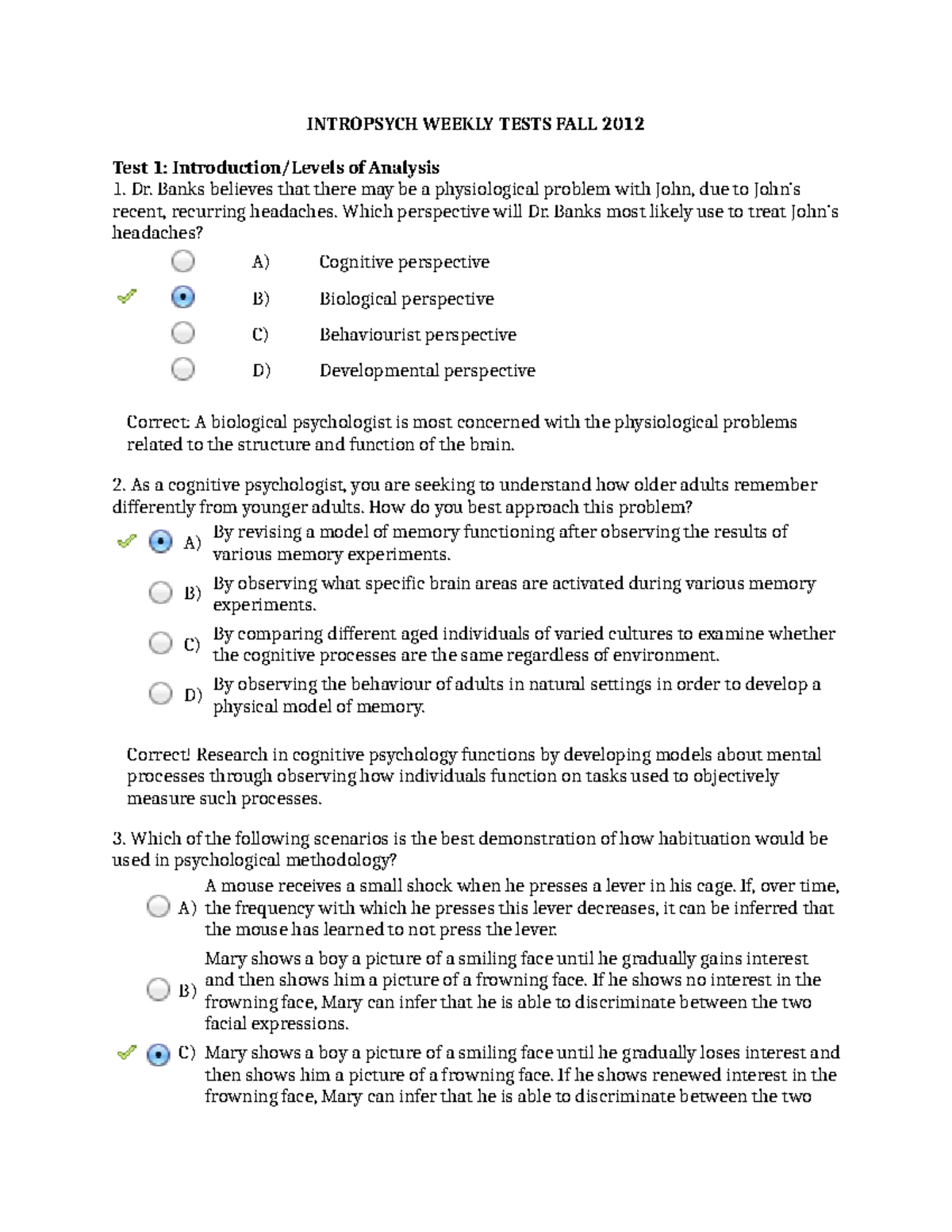 Psych Sample Questions forming impression - INTROPSYCH WEEKLY TESTS ...