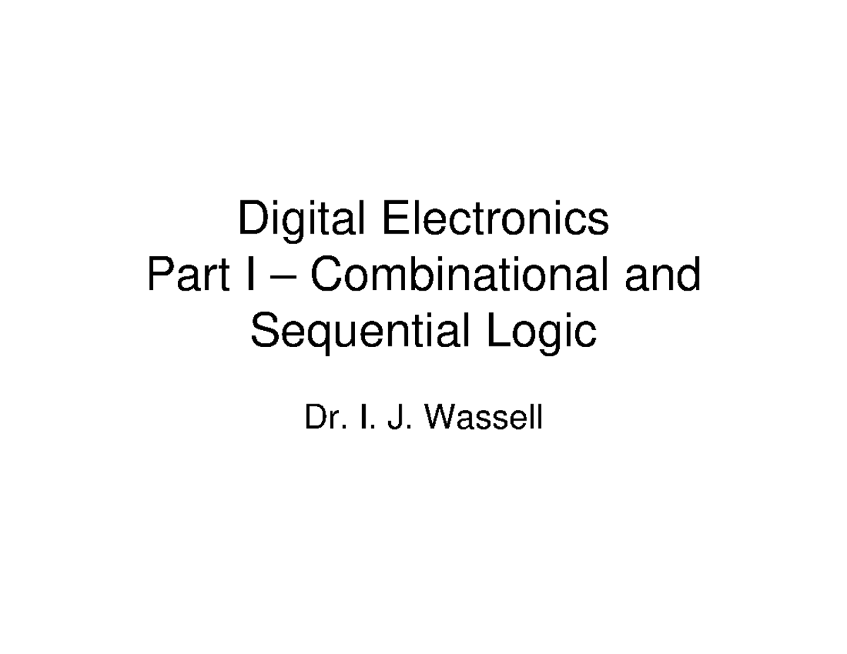 Digital Electronics pdf - Information Communication Technology - UoN ...