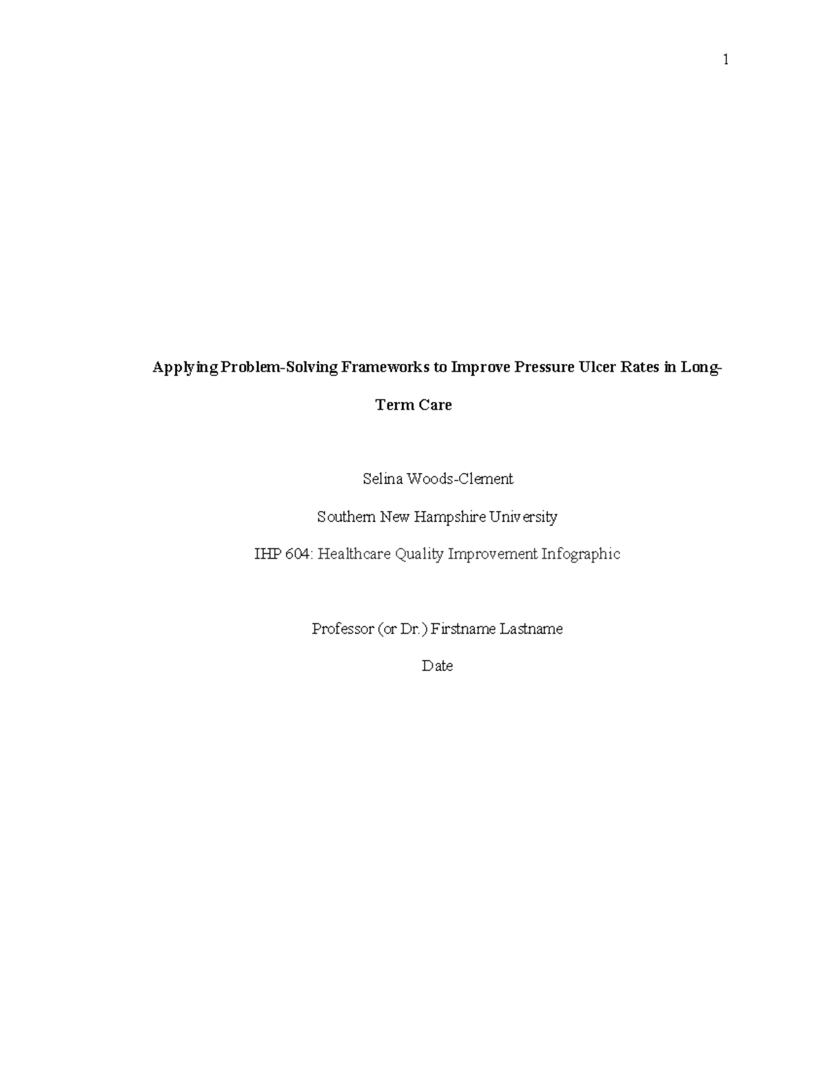 APA Template 7th ed - Applying Problem-Solving Frameworks to Improve ...