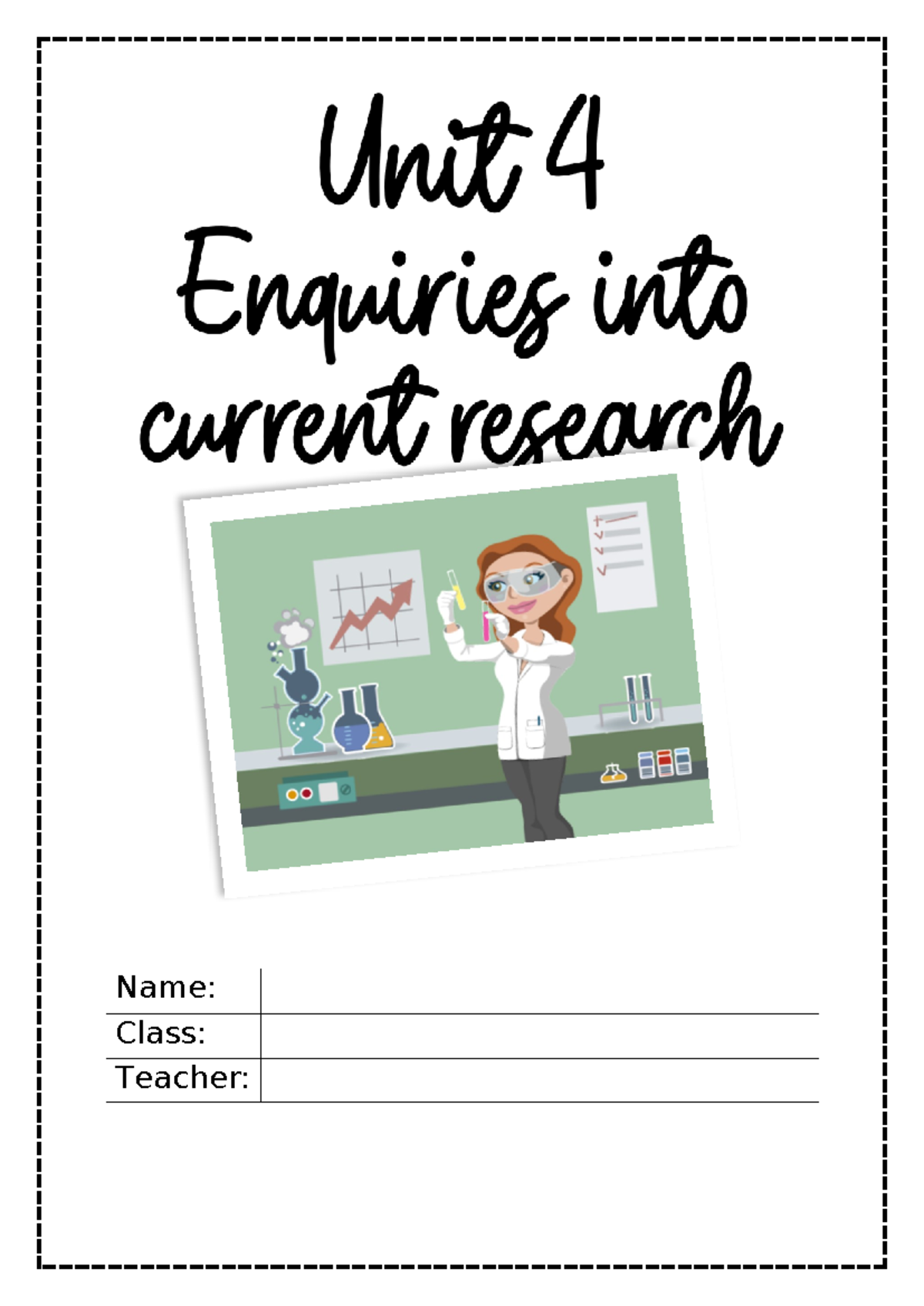 Unit 4 Work Booklet 22 - Name: Class: Teacher: Summary of assessment ...