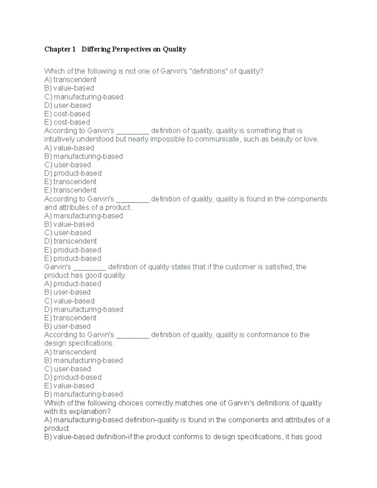 Chapter 1 Differing Perspectives on Quality - Chapter 1 Differing ...