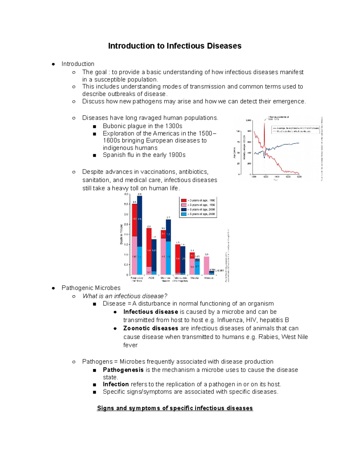 Week 2 Lecture Notes - Infectious Diseases - Introduction to Infectious ...