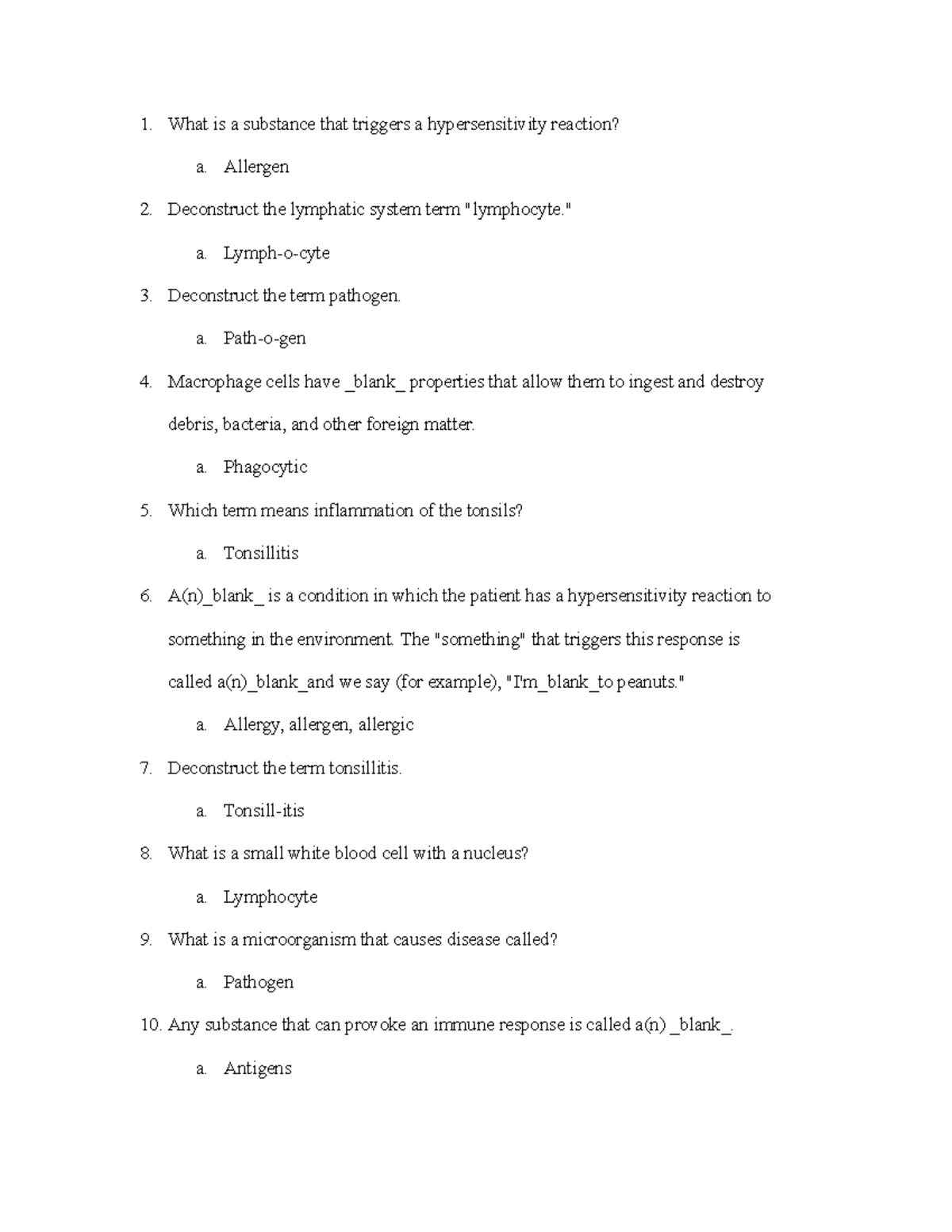 Smart Book Lymphatic and Immune System Assignment - What is a substance ...