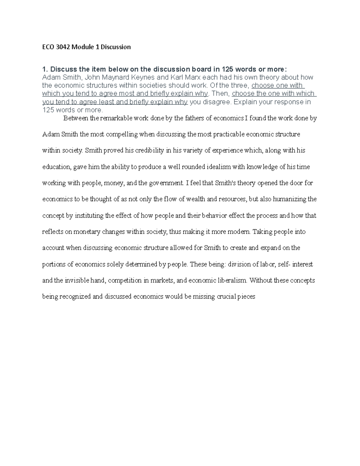 ECO 3042 Module 1 Discussion - ECO 3042 Module 1 Discussion Discuss the ...