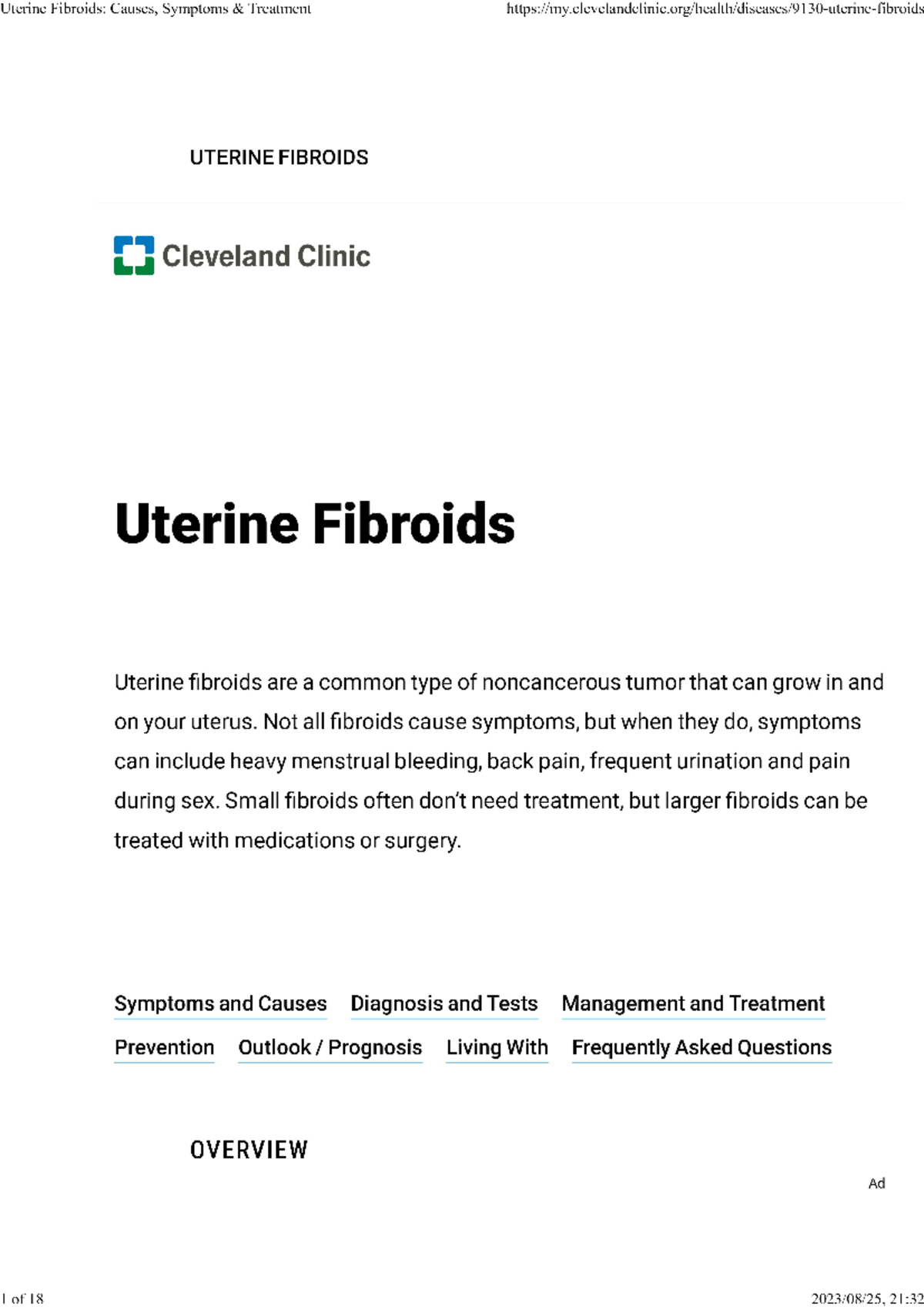 Fibroids - Studocu