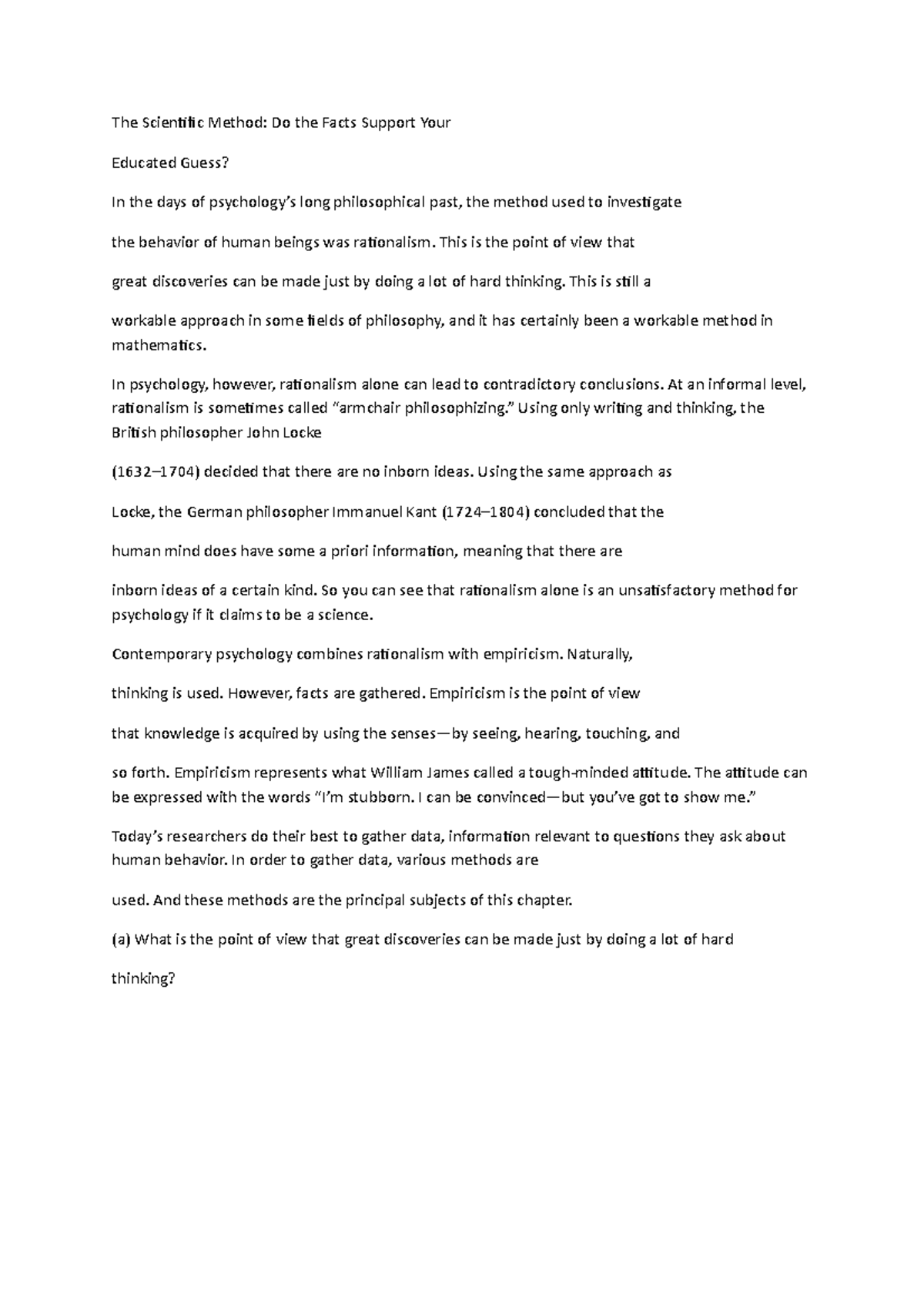 The Scientific Method - This is the point of view that great ...