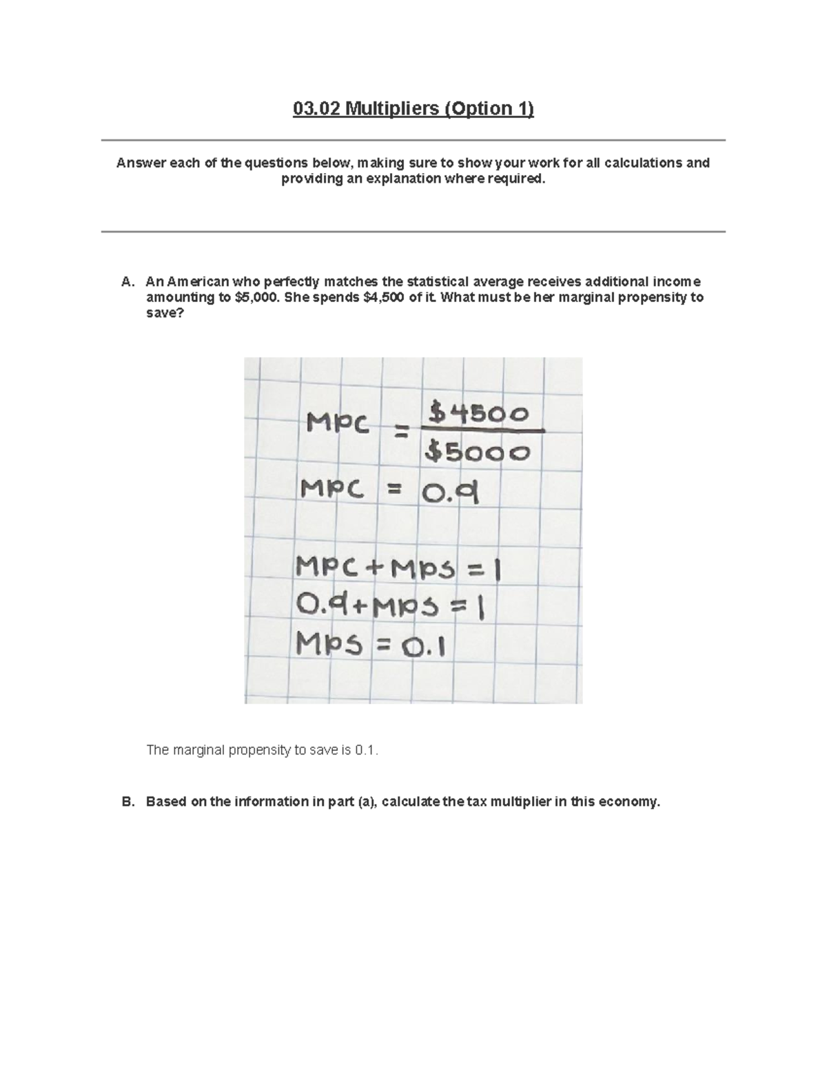 3.02 Multipliers (Option 1) - 03 Multipliers (Option 1) Answer each of ...