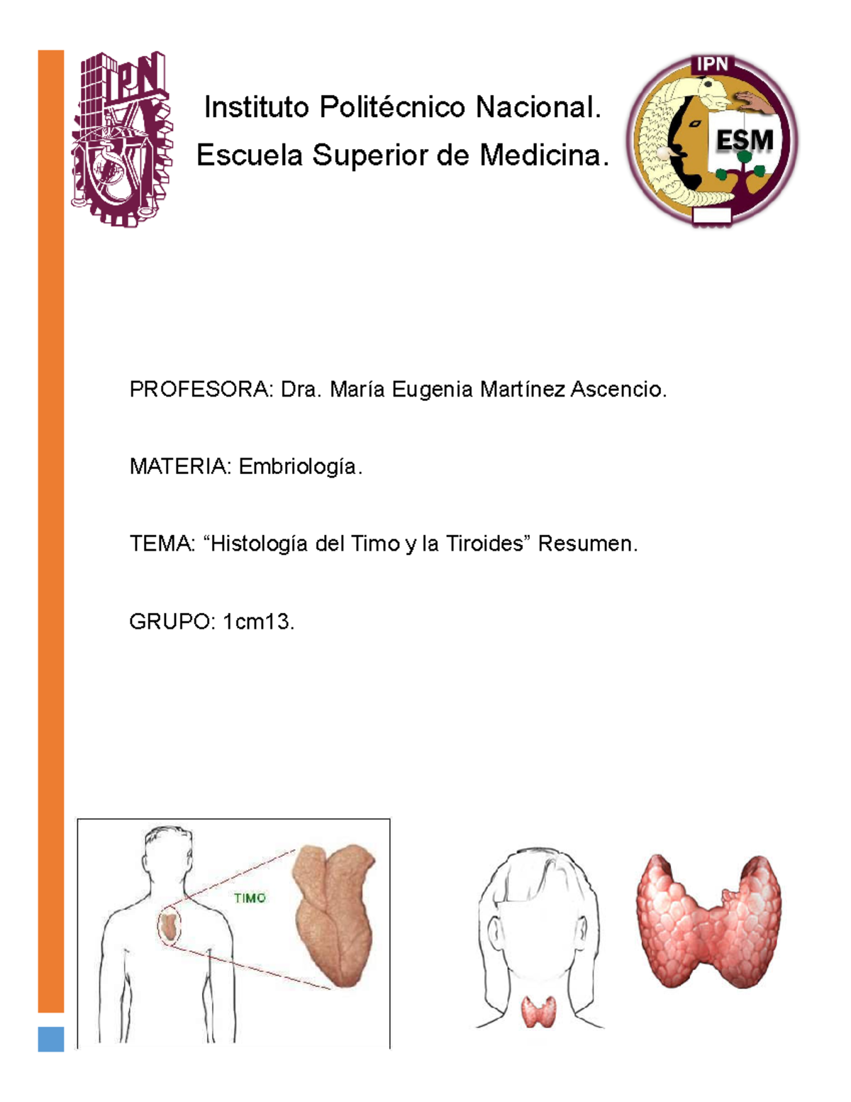 Histología del Timo y Tiroides - Instituto Politécnico Nacional ...